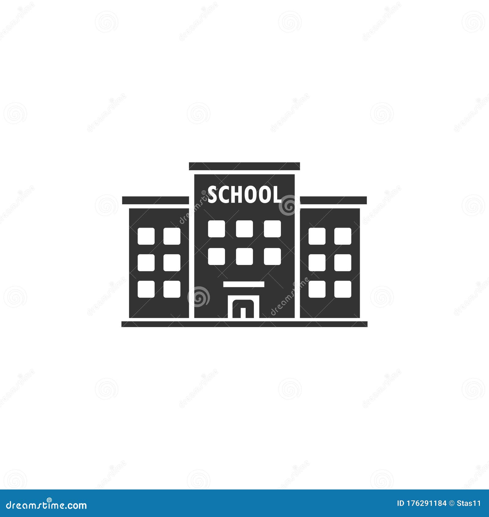 School Icon in Simple Design. Vector Illustration Stock Vector ...