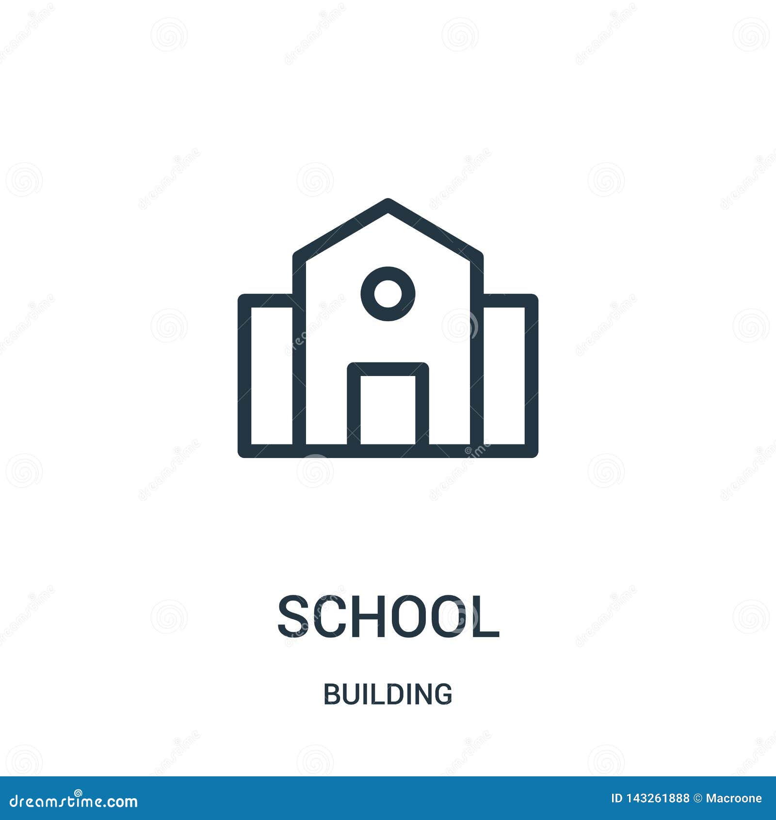 School Icon Vector from Building Collection. Thin Line School Outline ...