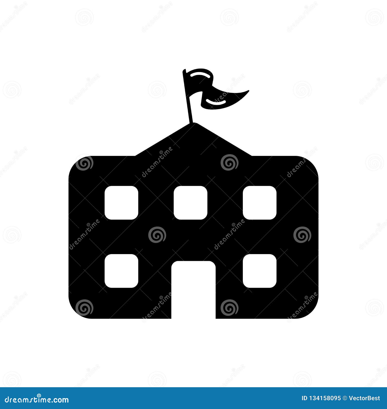 School Icon Vector Sign and Symbol Isolated on White Background Stock ...