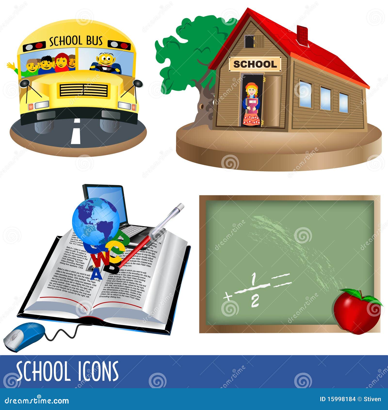 School icons stock vector. Illustration of vector, mathematics - 15998184
