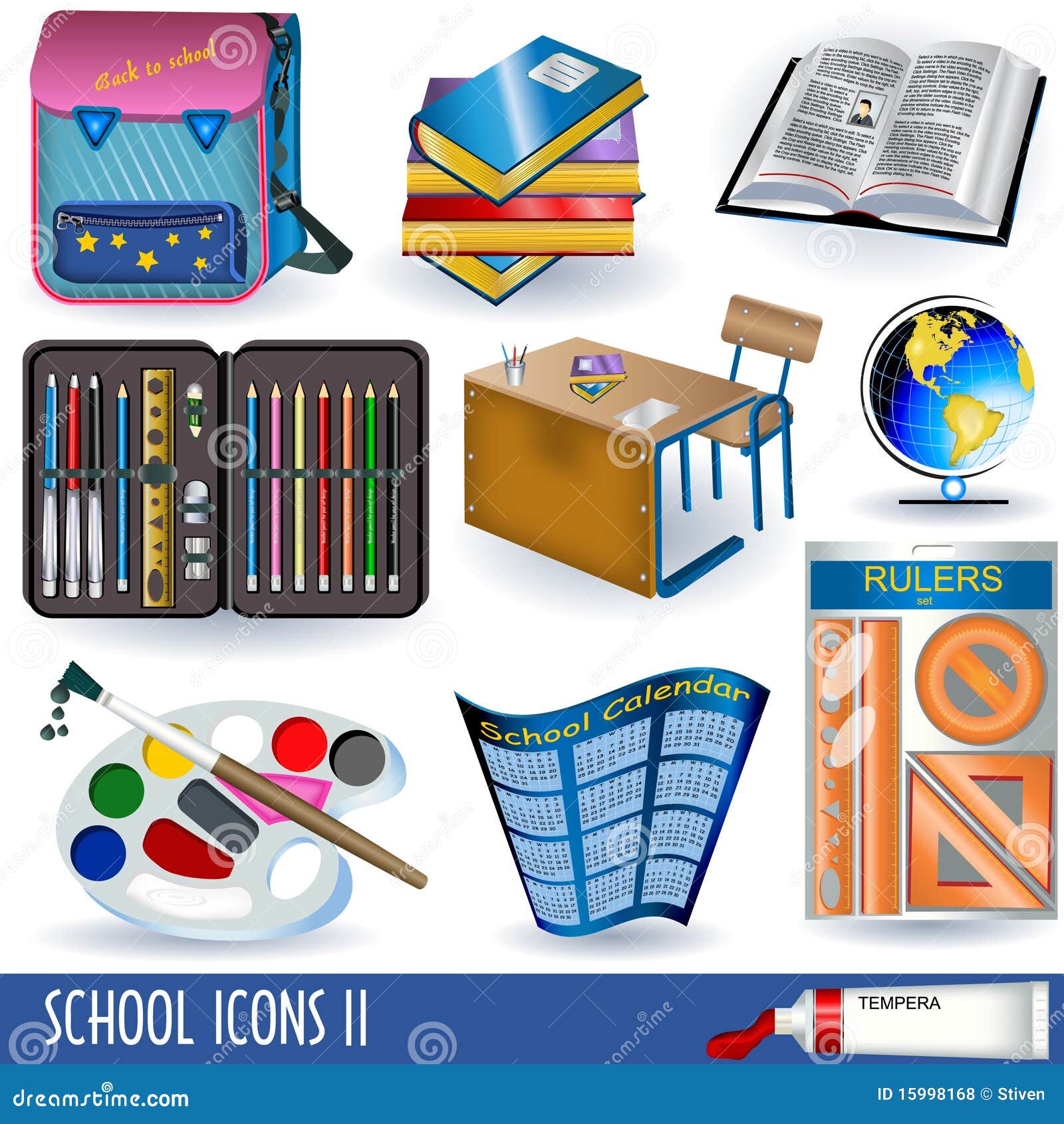 School icons 2 stock vector. Illustration of detail, shape - 15998168