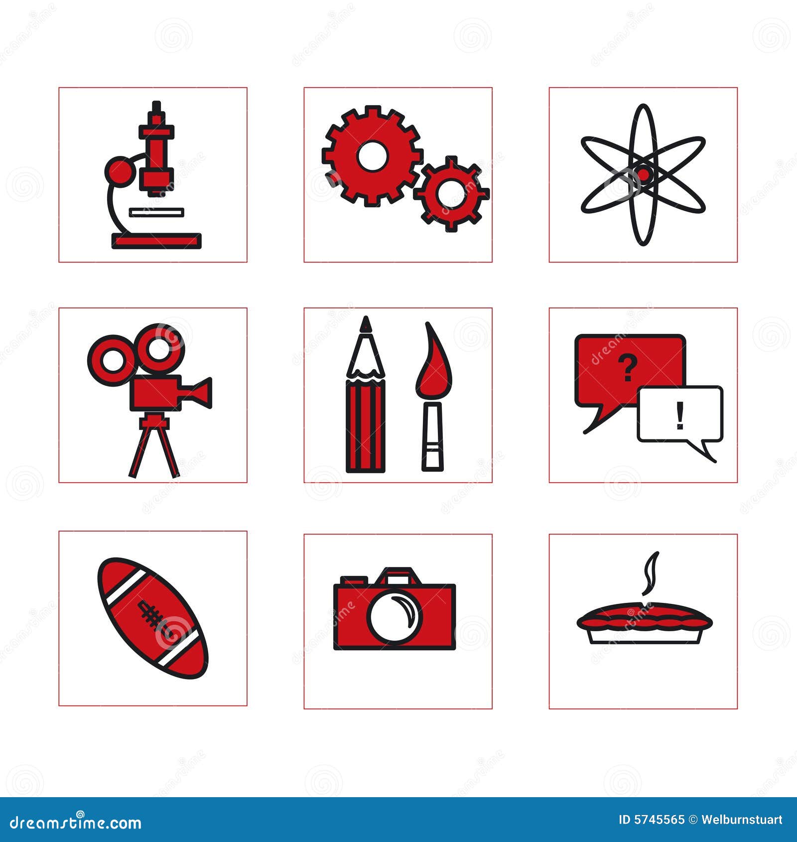 School icons 2 red stock illustration. Illustration of education - 5745565