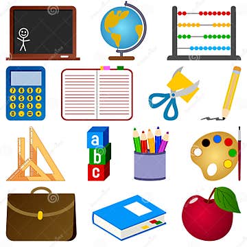 School Icons Collection stock vector. Illustration of paintbrush - 10816164