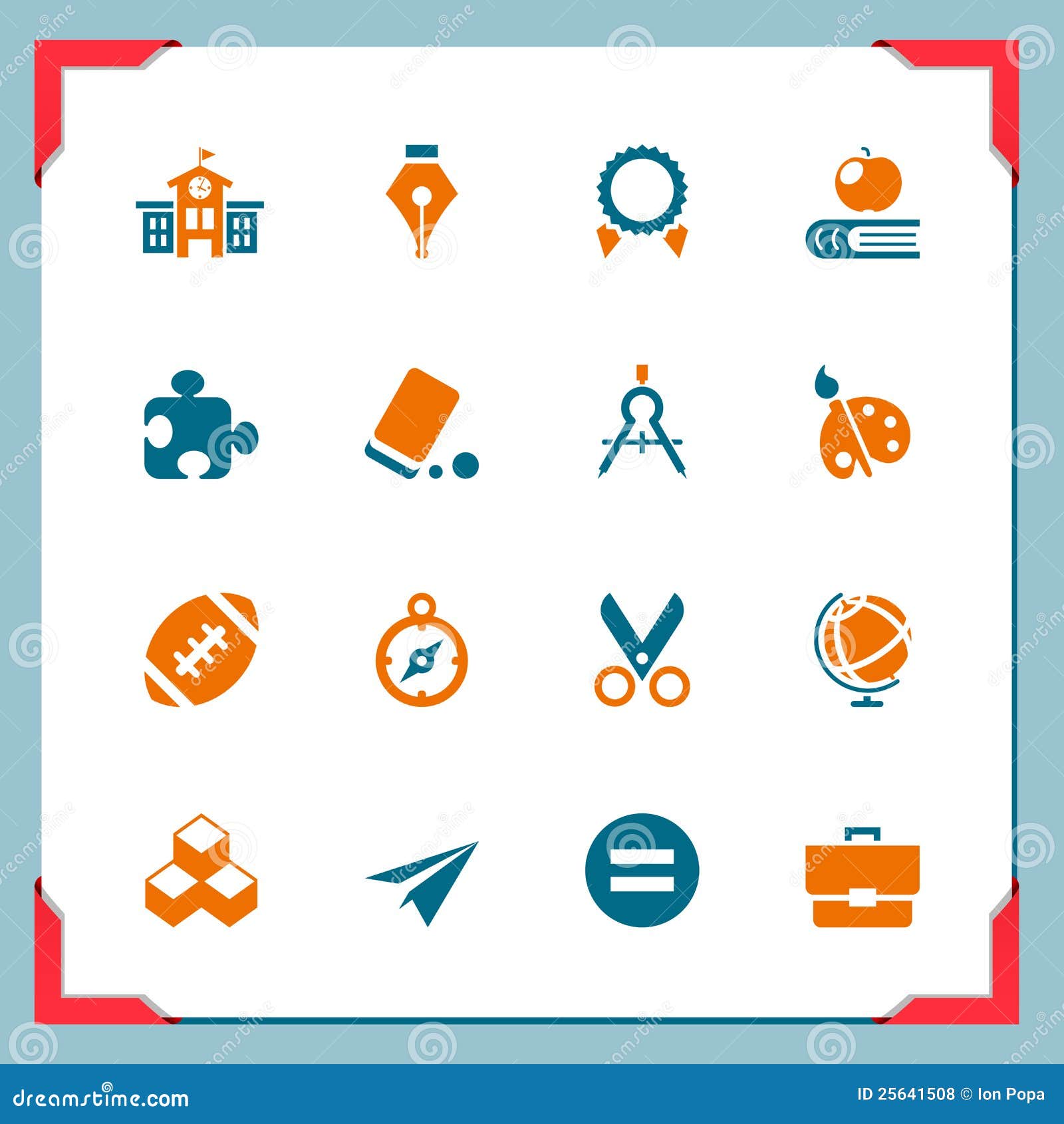 School Icons Frame Series Stock Illustrations – 5 School Icons Frame ...