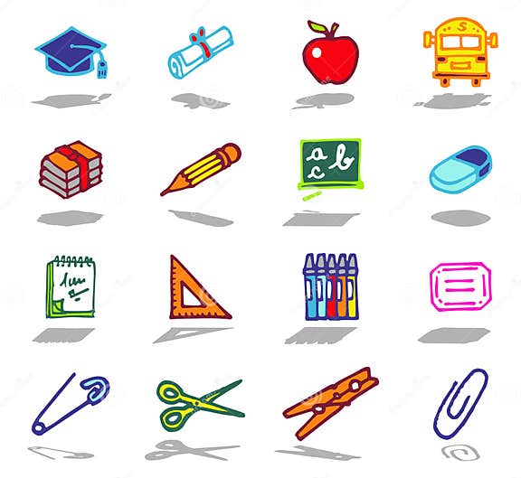 School icons set stock vector. Illustration of school - 10202656