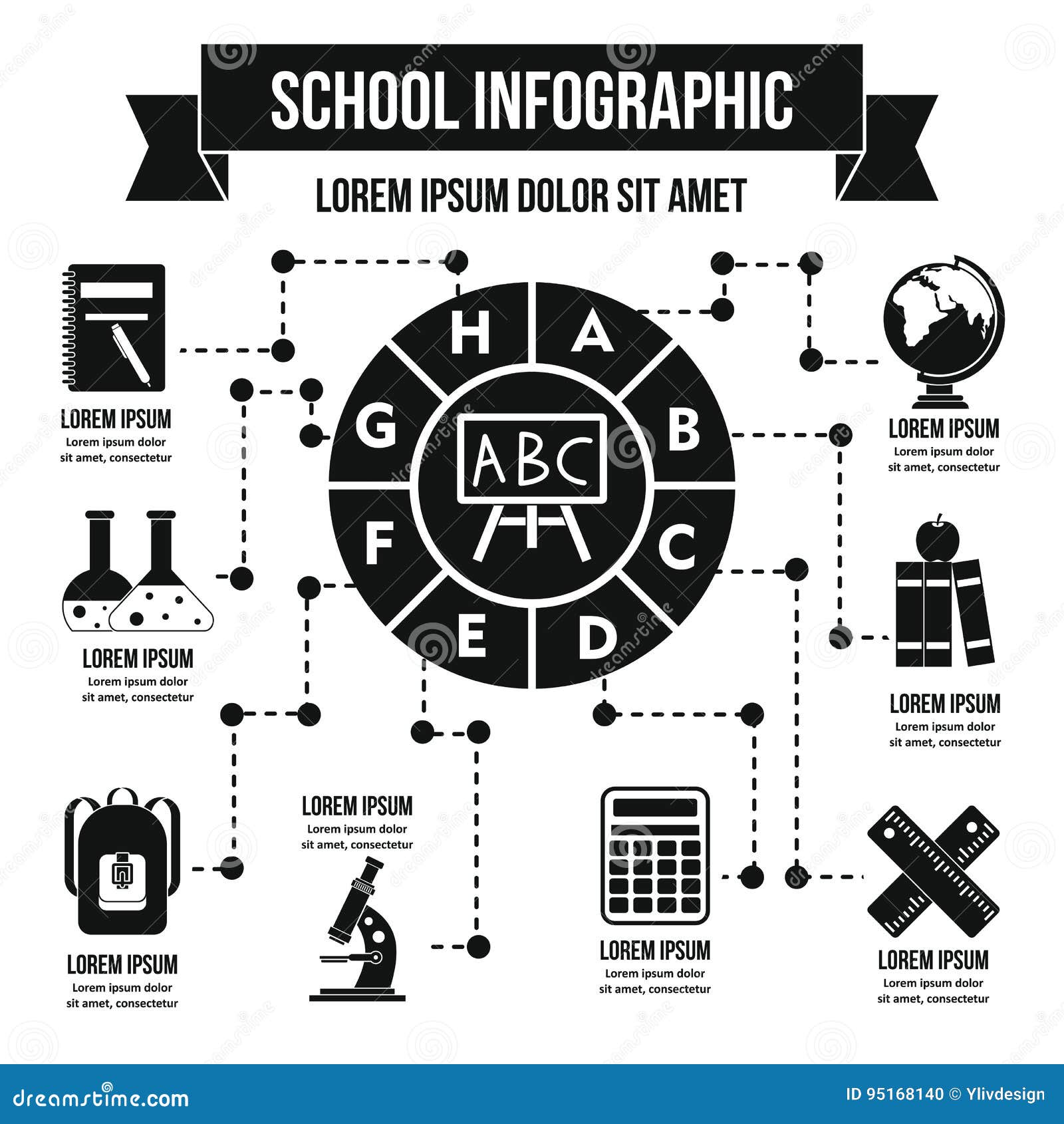 School Infographic Concept, Simple Style Stock Vector - Illustration of ...