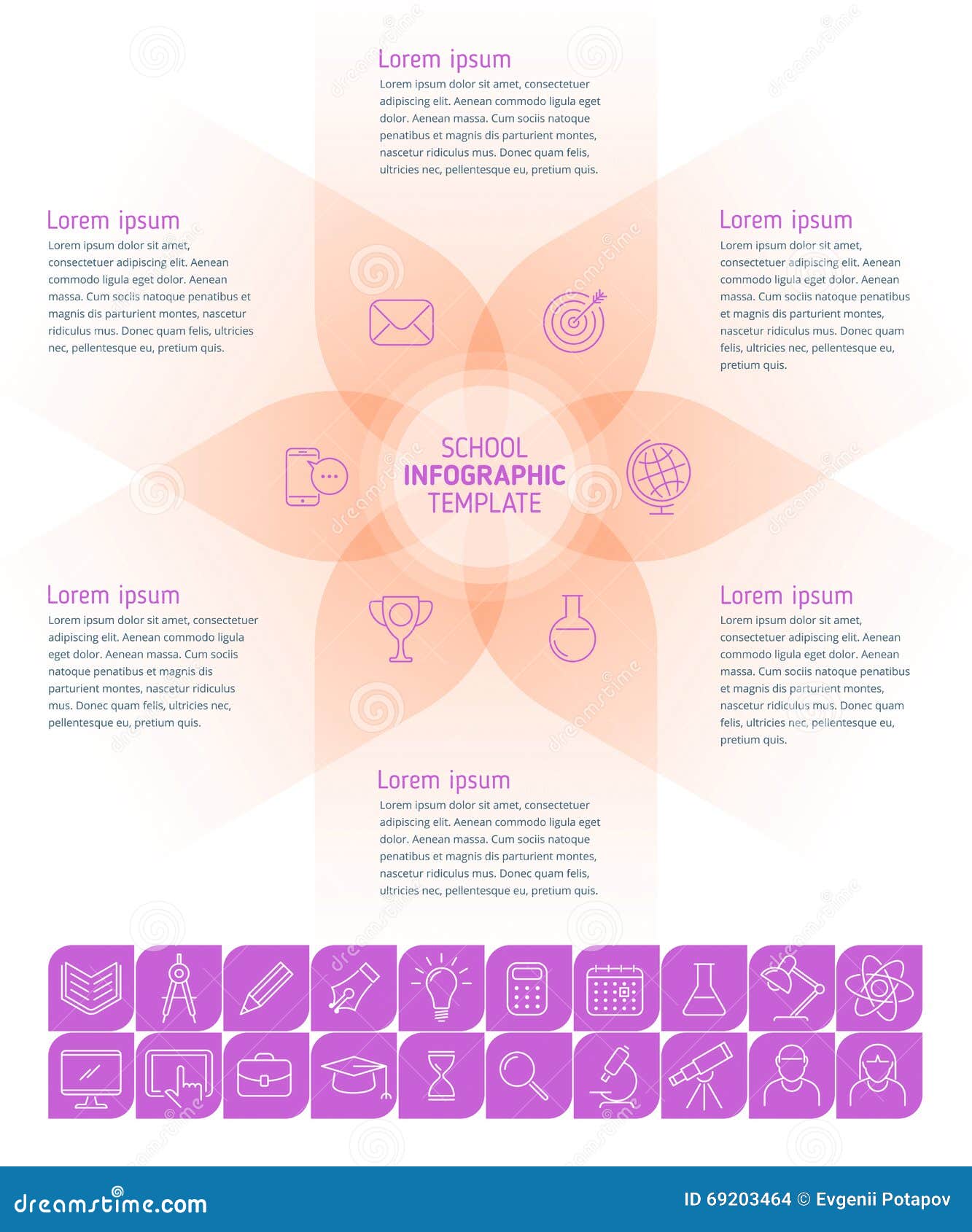 School Infographic Template Stock Vector - Illustration of school ...