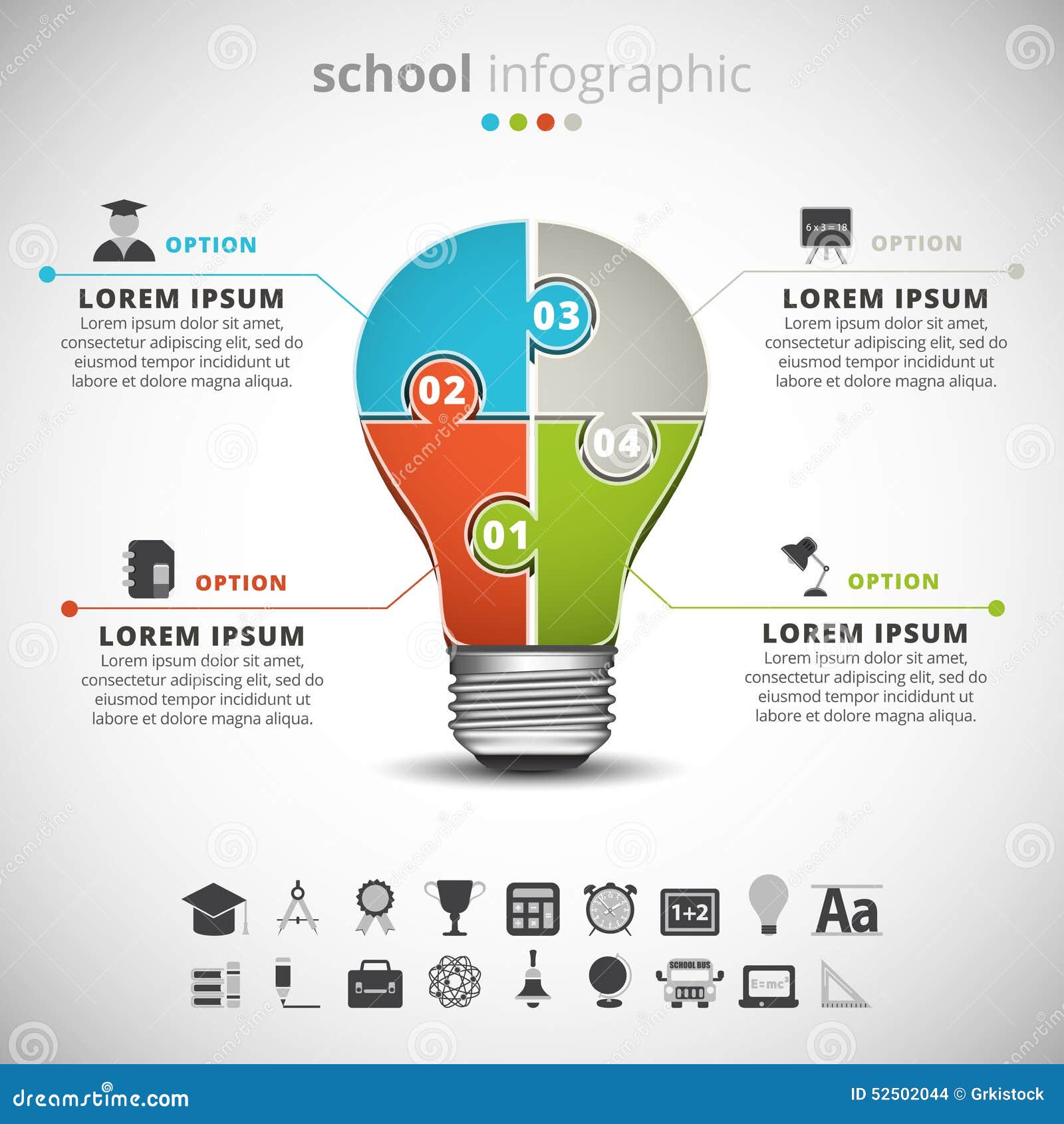 School Infographic stock vector. Illustration of process - 52502044