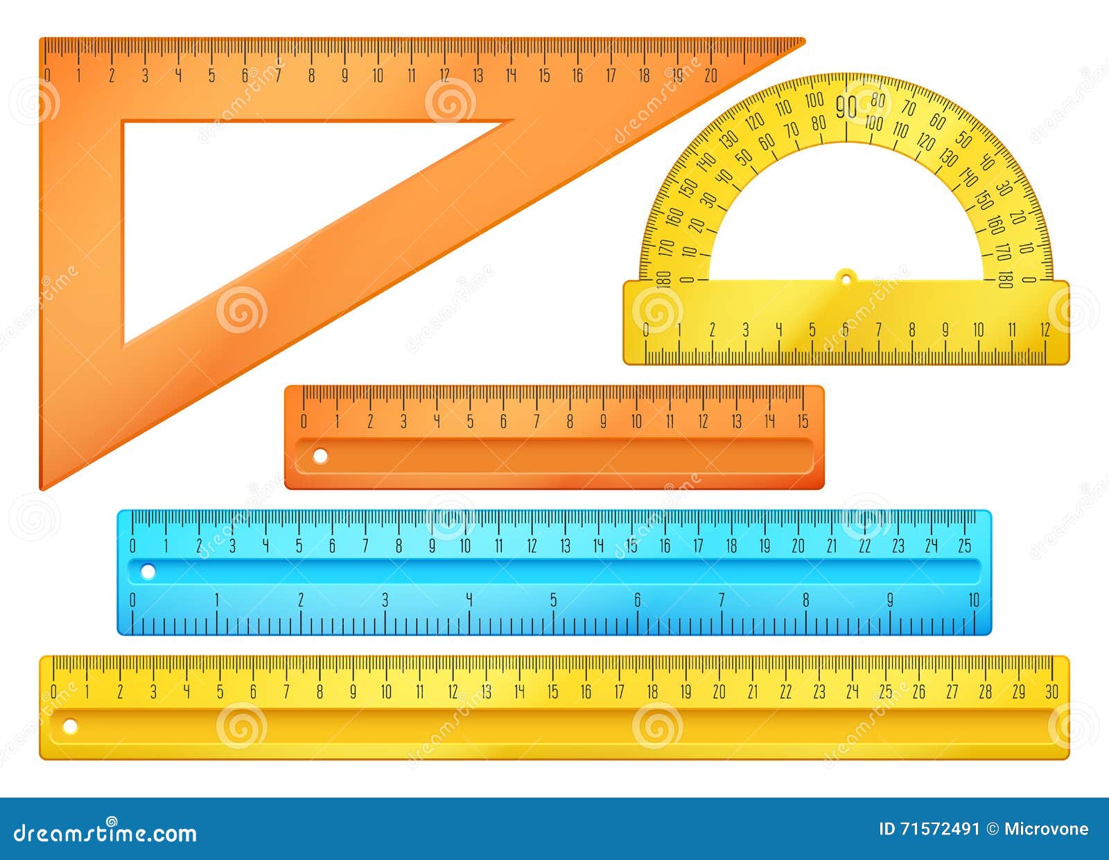 School Instruments, Rulers Vector Illustration In Cartoons Style With ...