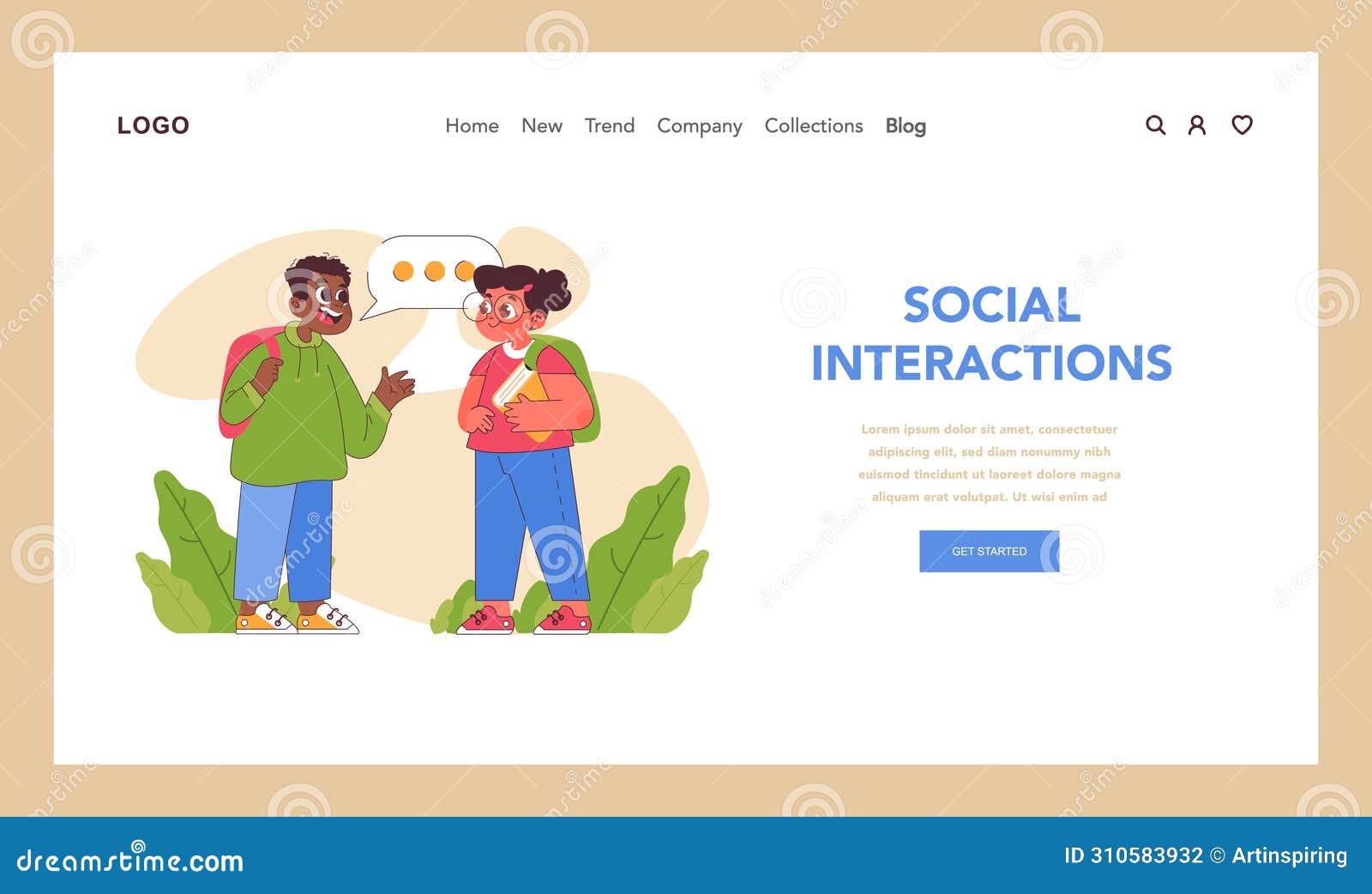 School Interactions Concept. Flat Vector Illustration | CartoonDealer ...