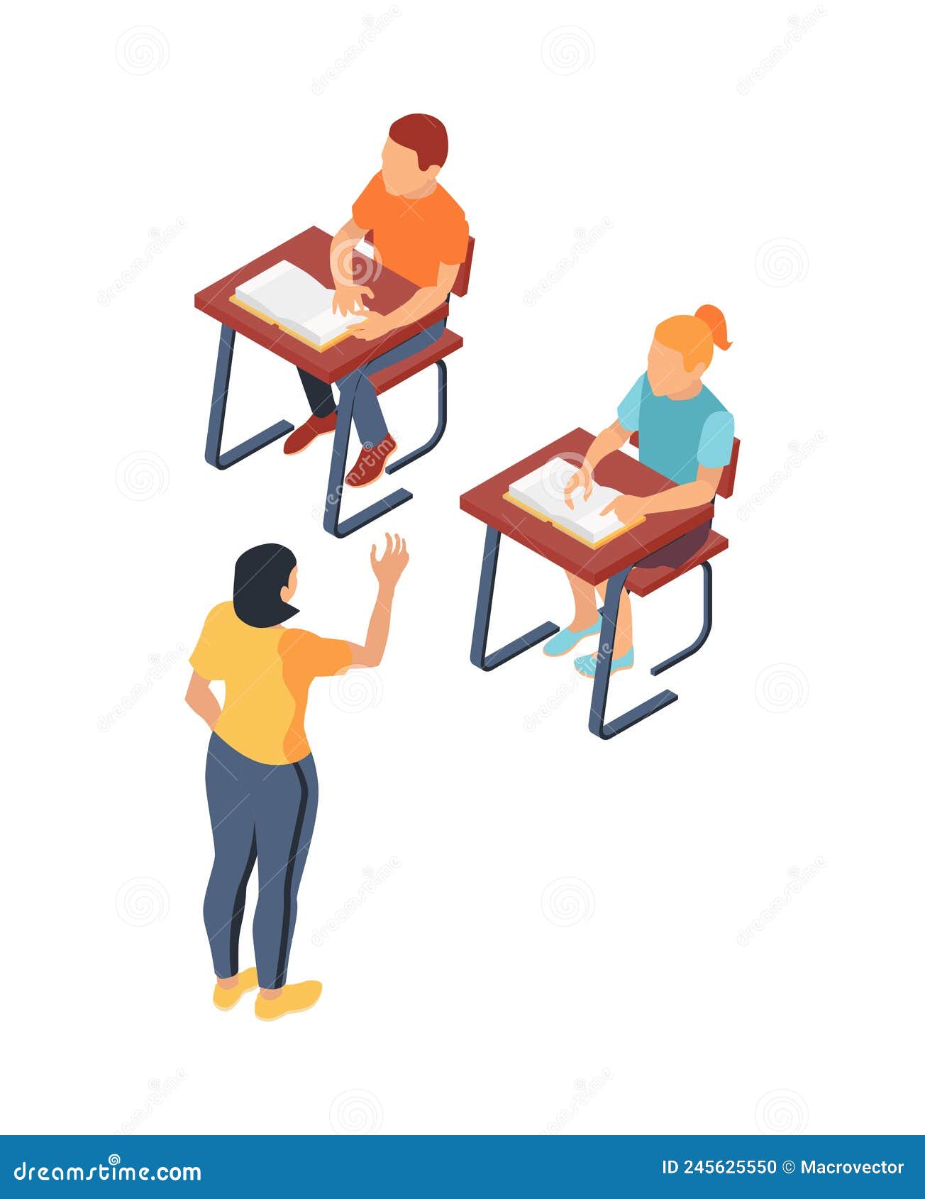 School Isometric Illustration Stock Vector - Illustration of young ...