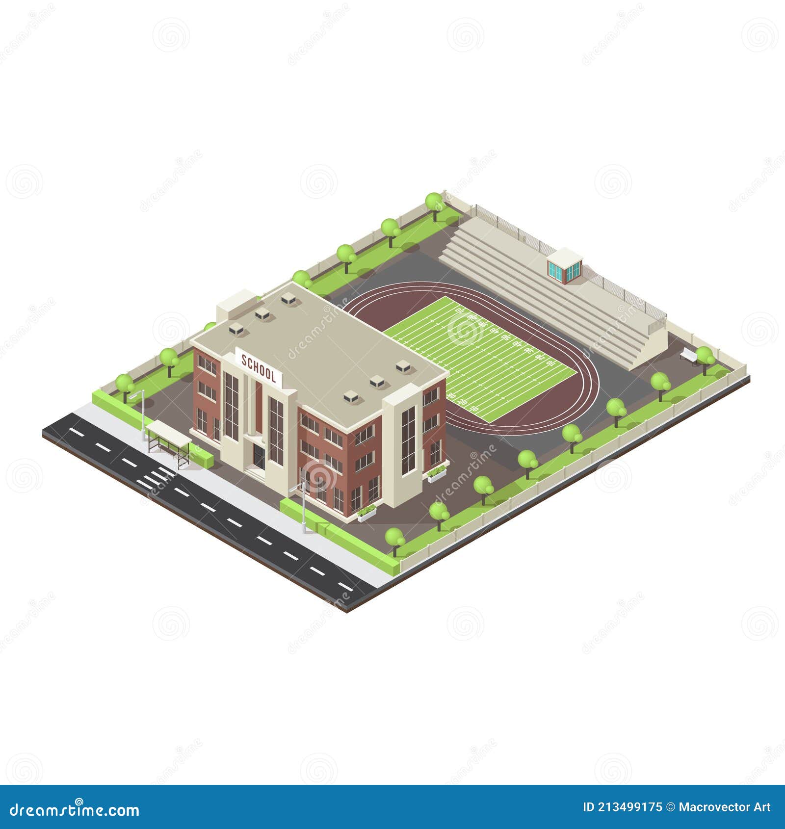 School Isometric Layout stock vector. Illustration of mockup - 213499175