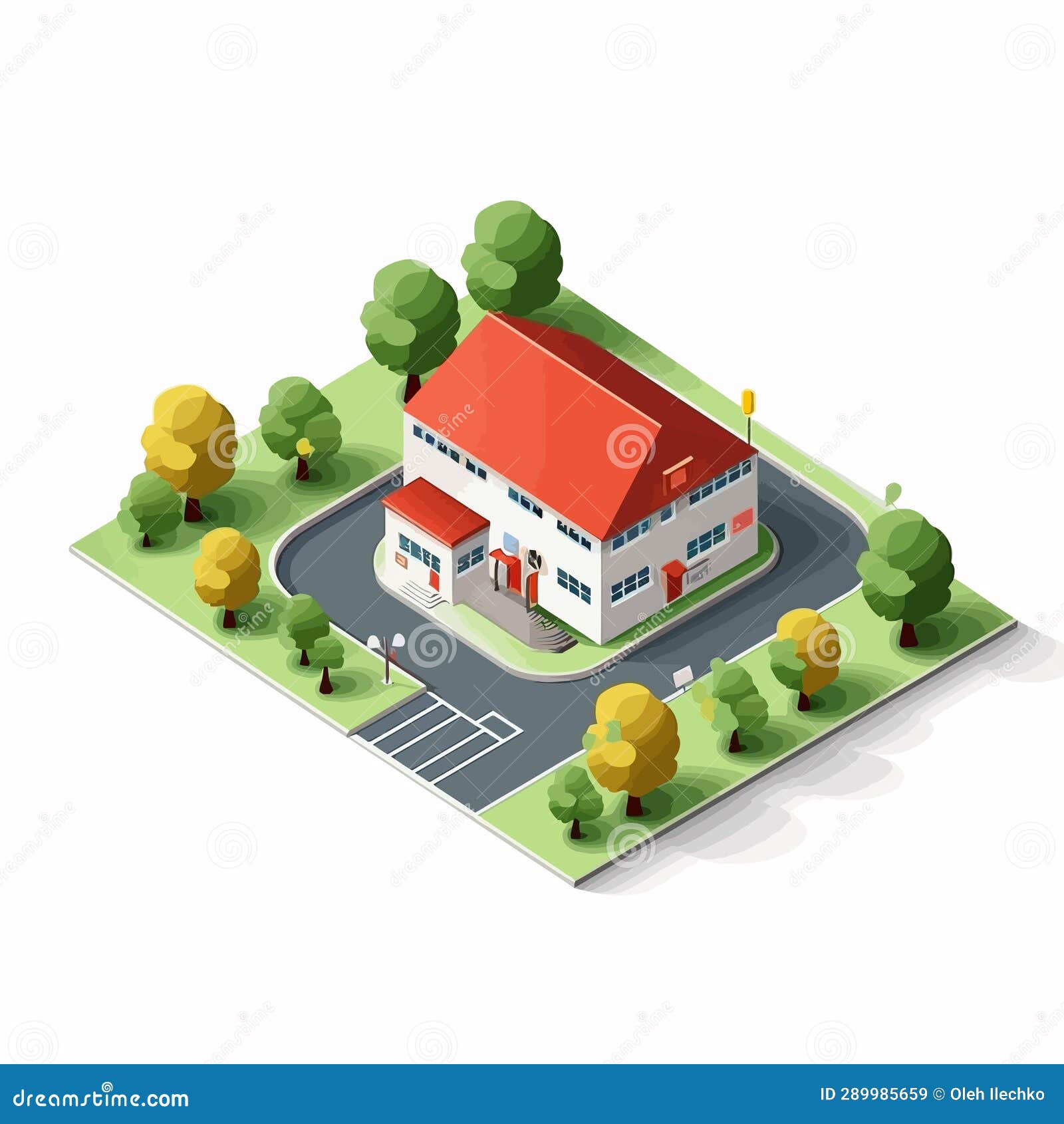 School Isometric Vector Flat Minimalistic Isolated Illustration Stock ...