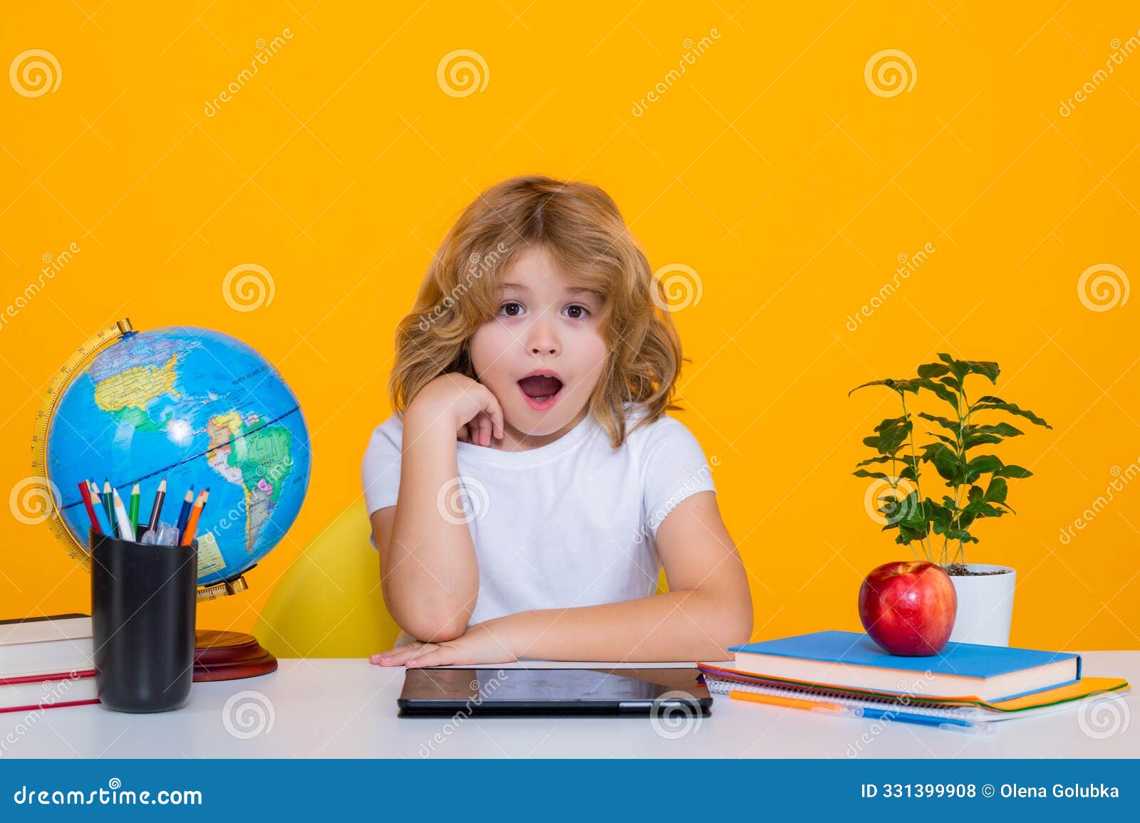 School Kid Student Learning, Study Language or Literature at School ...