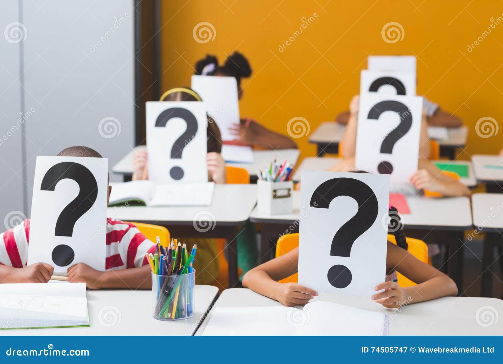 School Kids Covering Their Face With Question Mark Sign Royalty-Free ... School Kids Covering Their Face With Question Mark Sign Royalty-Free ...