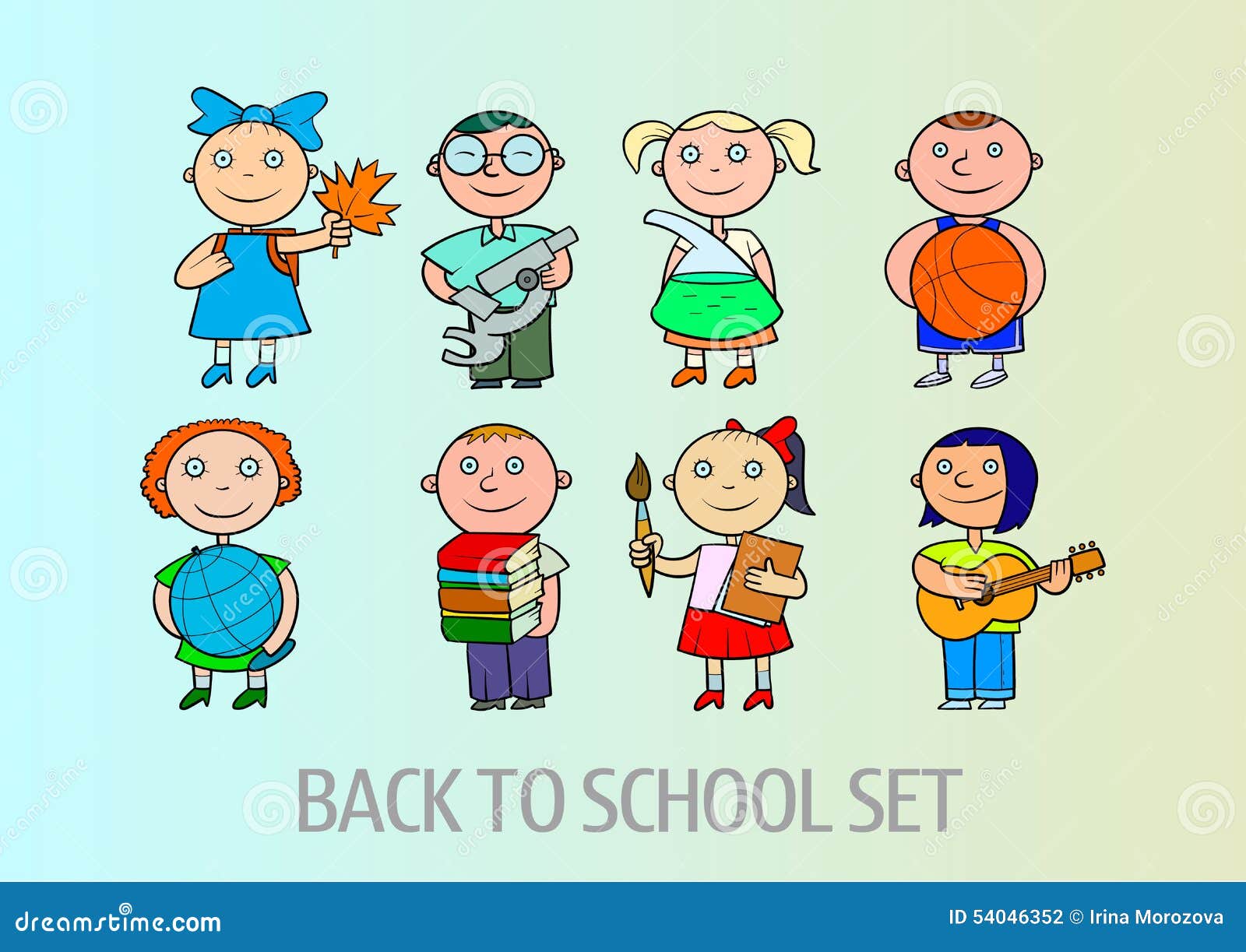 School kids stock vector. Illustration of background - 54046352