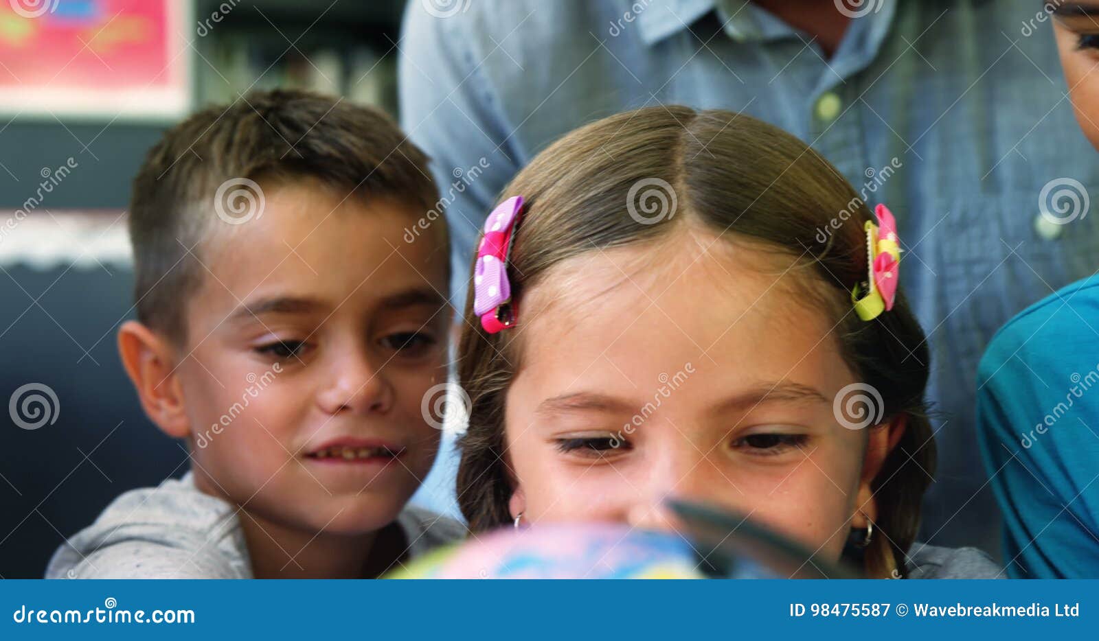 School Kids Discussing on Globe in Classroom Stock Video - Video of ...