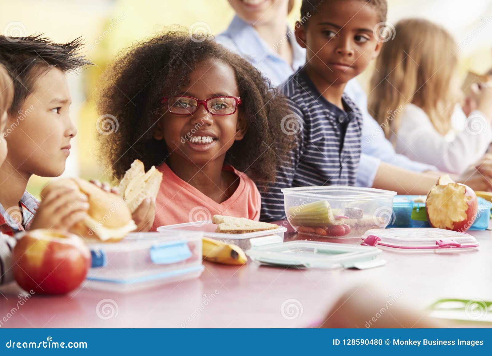 Kids Eating Fruits And Vegetables Isolated Royalty-Free Stock Image ...