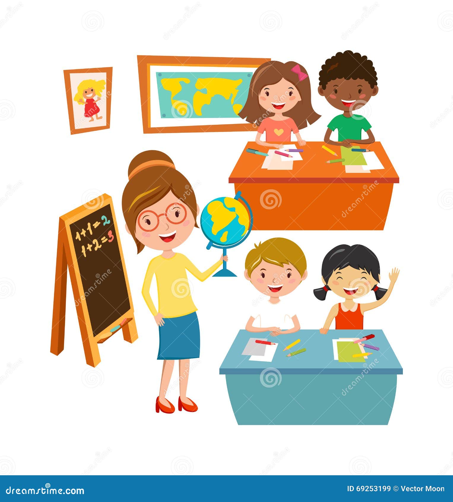 School Kids Education Elementary School Learning and People Concept ...