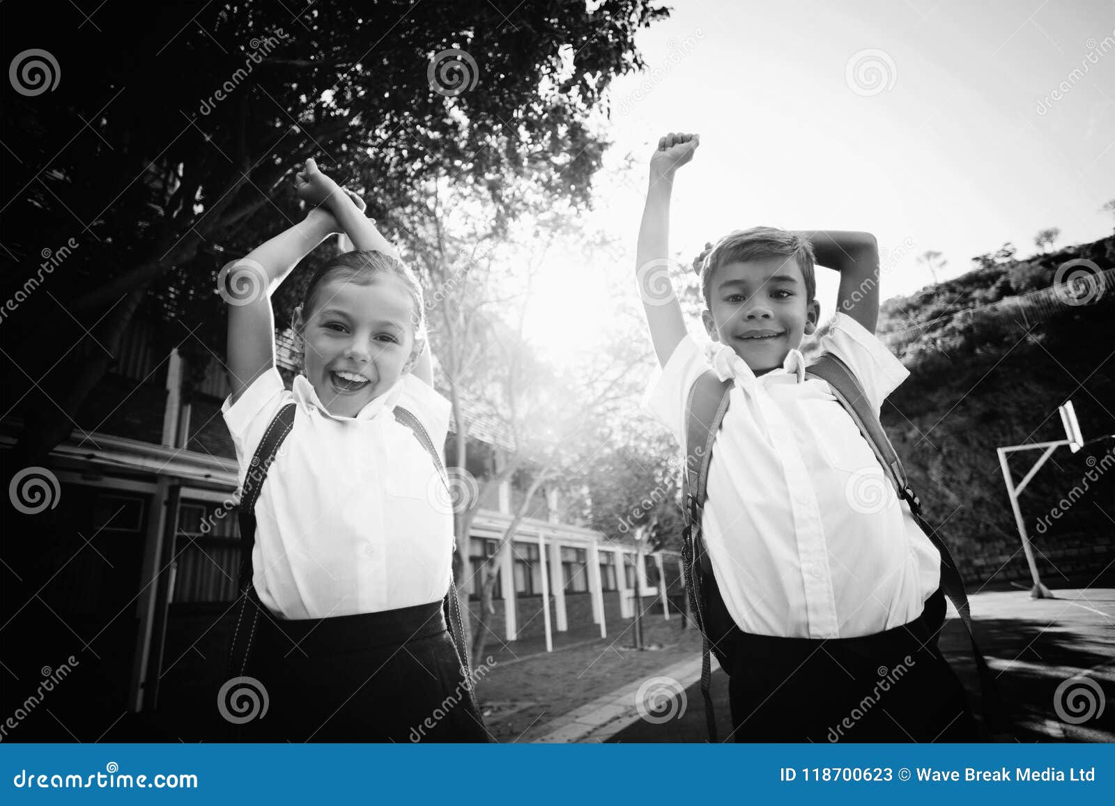 School Kids Having a Fun in Campus Stock Image - Image of campus, girl ...