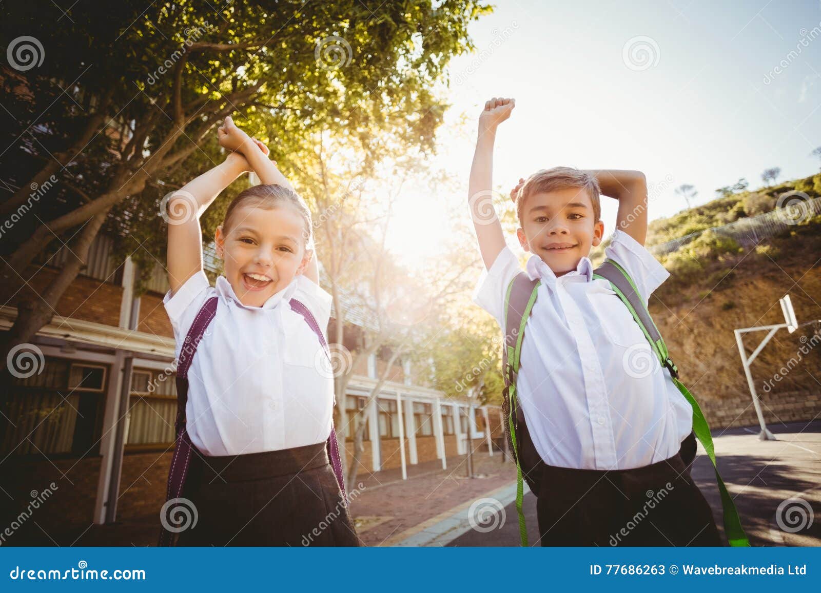 School Kids Having a Fun in Campus Stock Image - Image of school ...