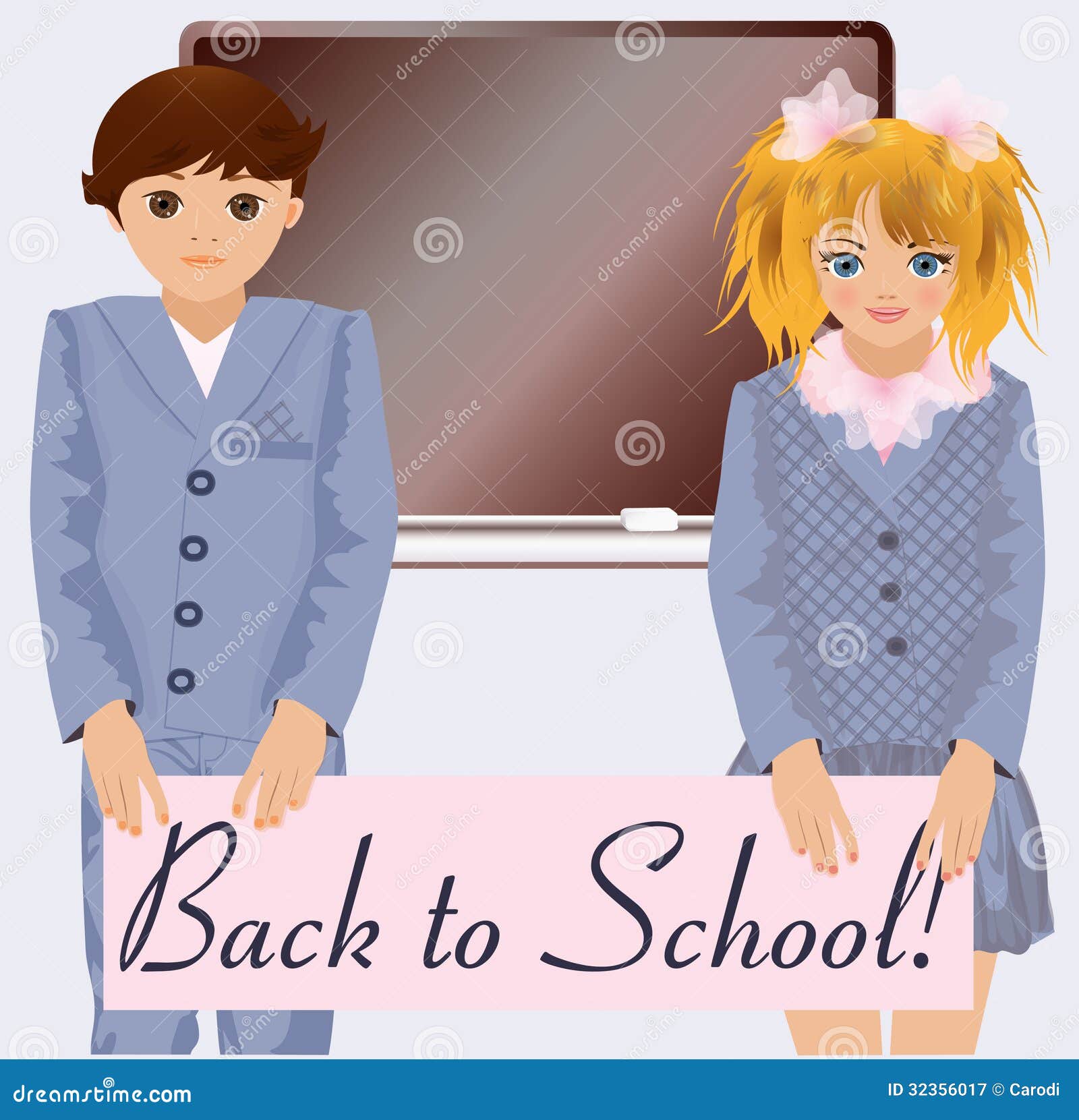 School Kids Invitation Card Cartoon Vector | CartoonDealer.com #32356017