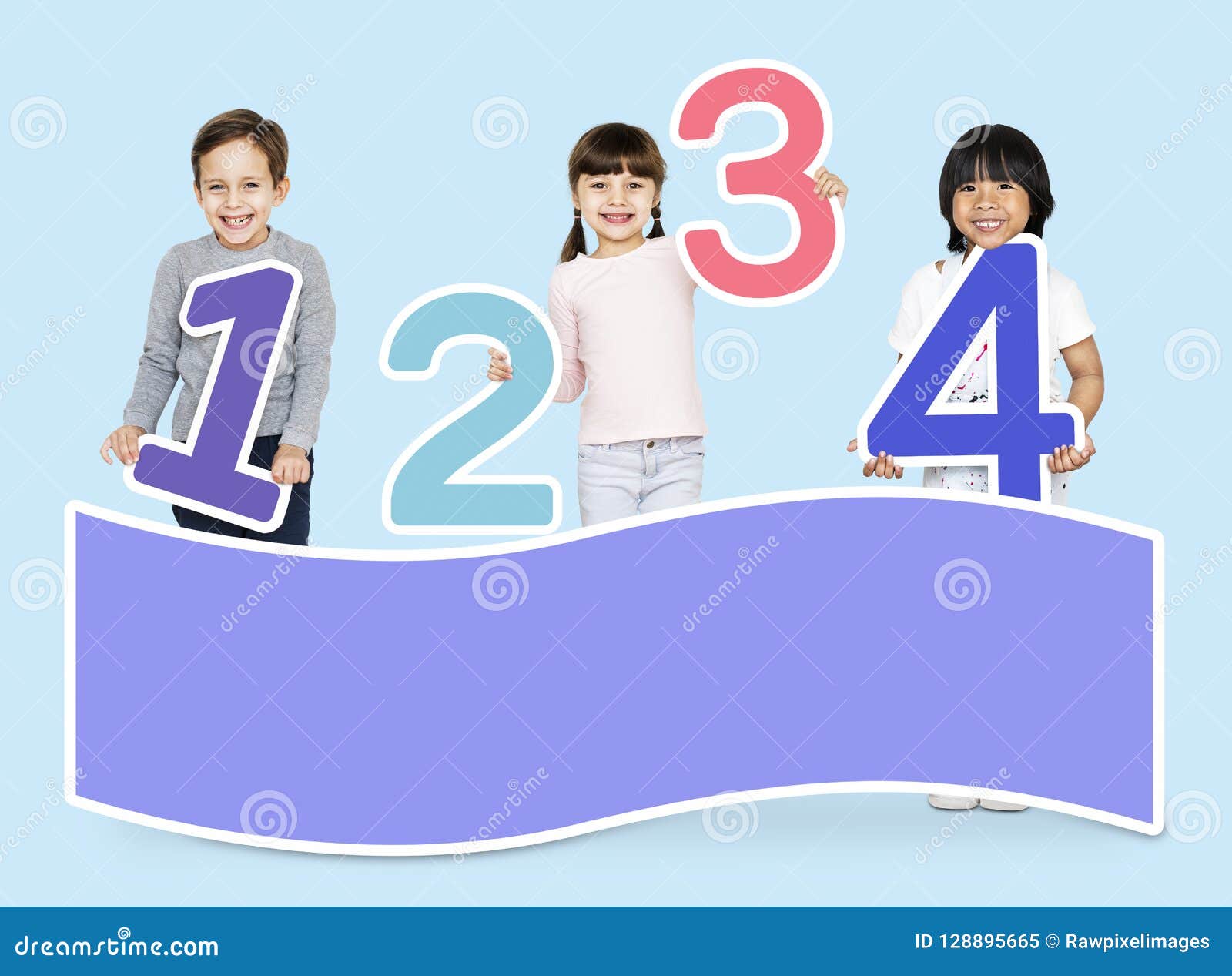 School Kids Learning Mathematics With Numbers Royalty-Free Stock ...