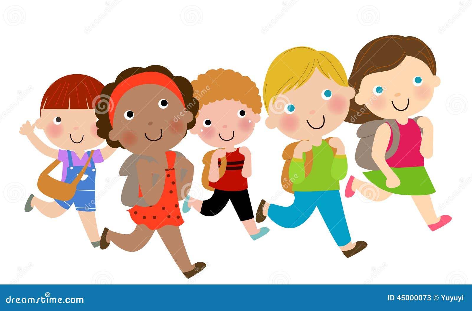 School Kids Running Happily Stock Vector - Illustration of children ...