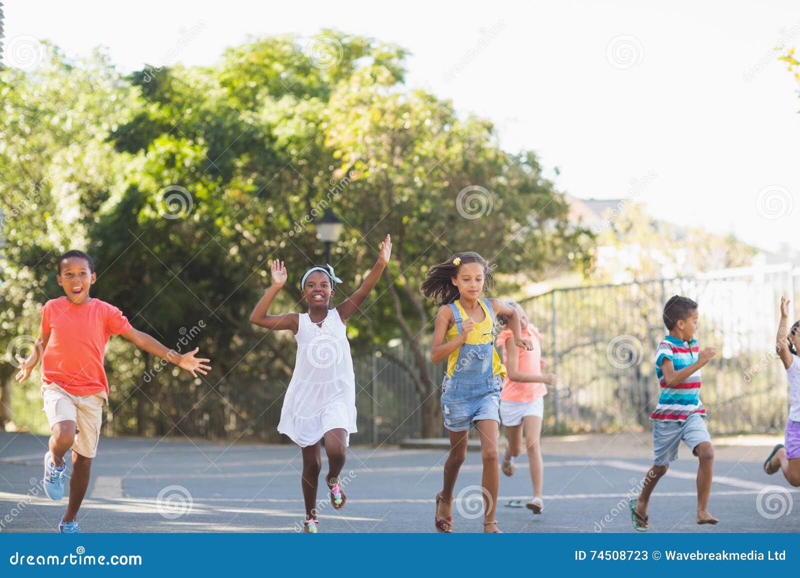 School Kids Running in School Campus Stock Image - Image of campus ...