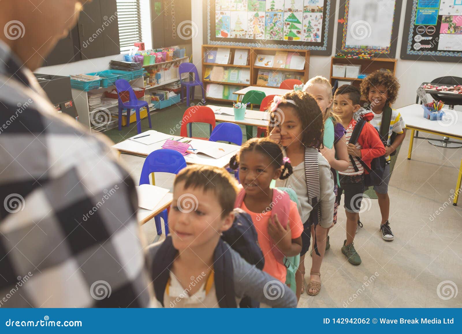 Schoolgirl In Queue To Doctor`s Office Stock Image | CartoonDealer.com ...