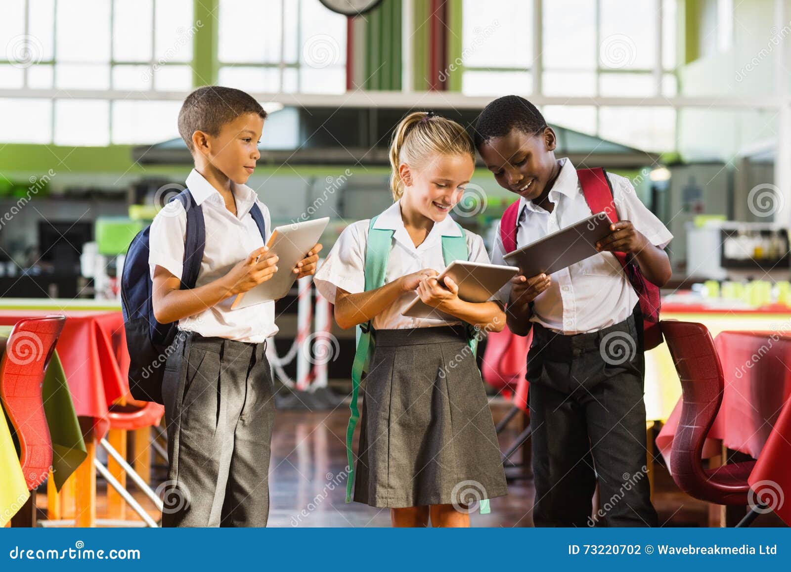 School Cafeteria People Using Computer Stock Photos - Free & Royalty ...