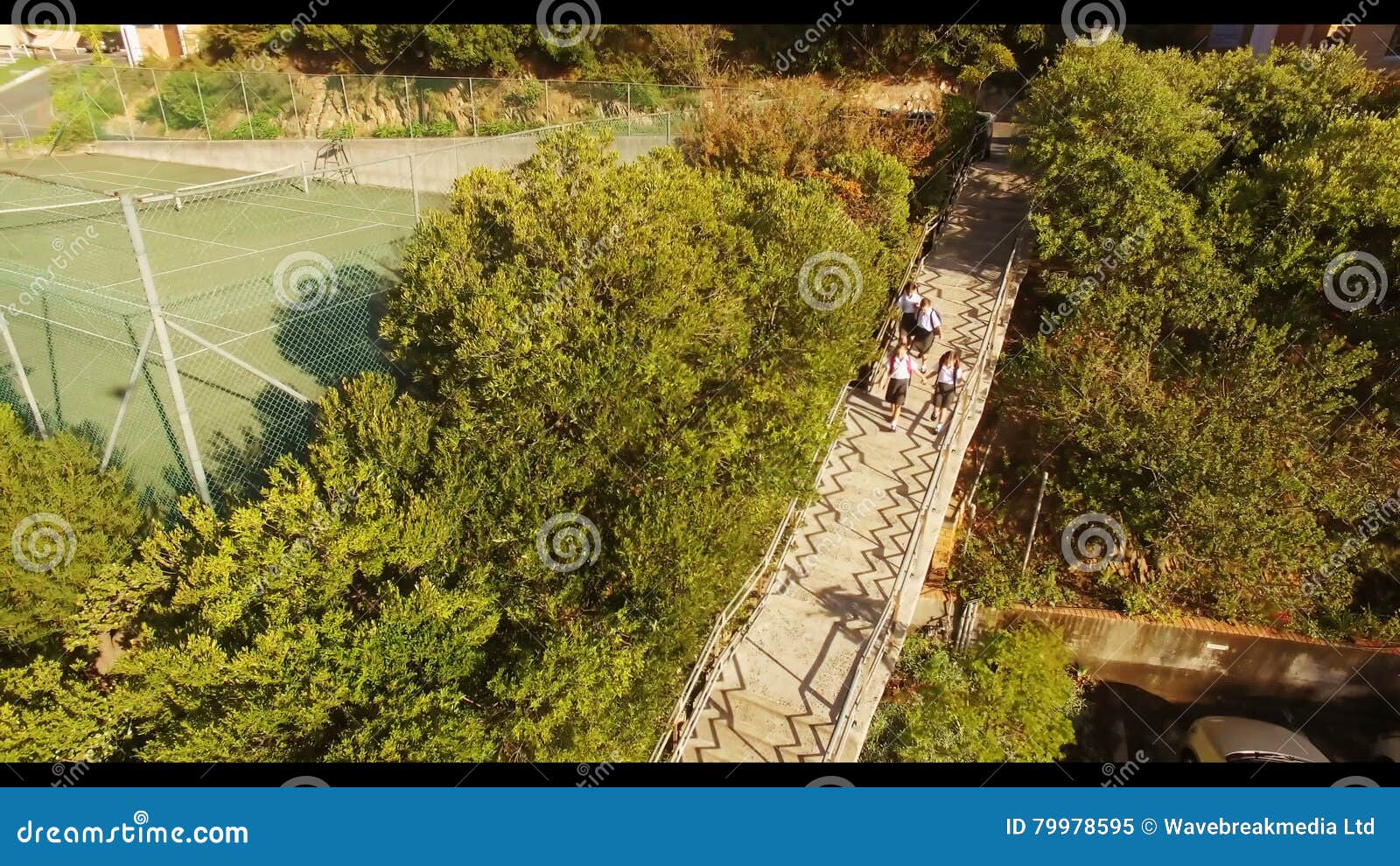 School Kids Walking in Bridge Stock Video - Video of girl, childhood ...