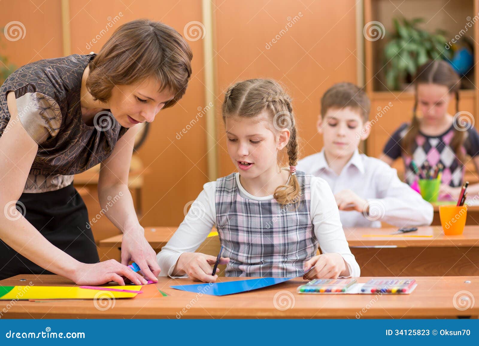 School Kids Work at Labour Lesson Stock Image - Image of junior ...