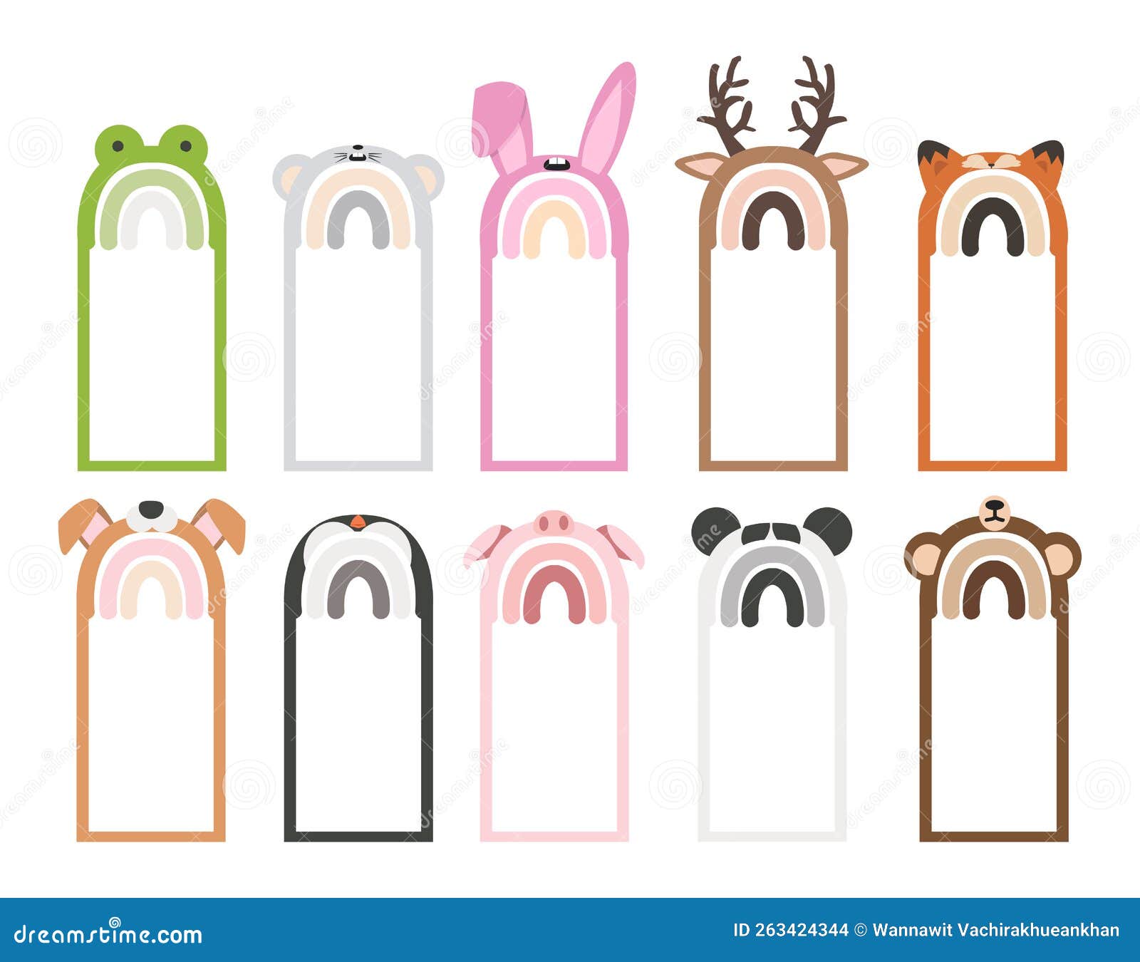 School Label with Animals Fun Set Stock Vector - Illustration of lion ...