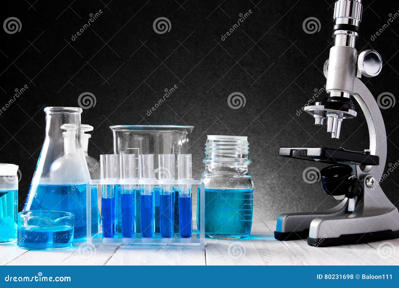 School Laboratory Equipment Stock Photo - Image of blue, glasses: 80231698