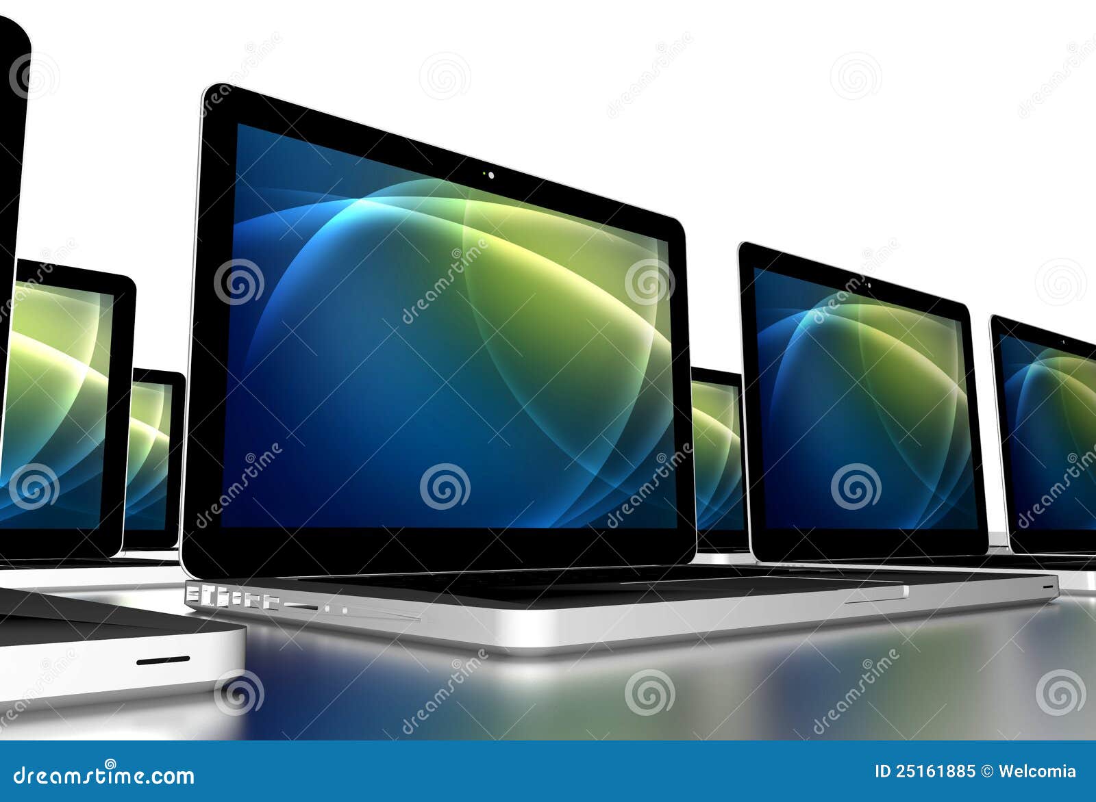 Laptop Computers Around World Globe Stock Photography | CartoonDealer ...