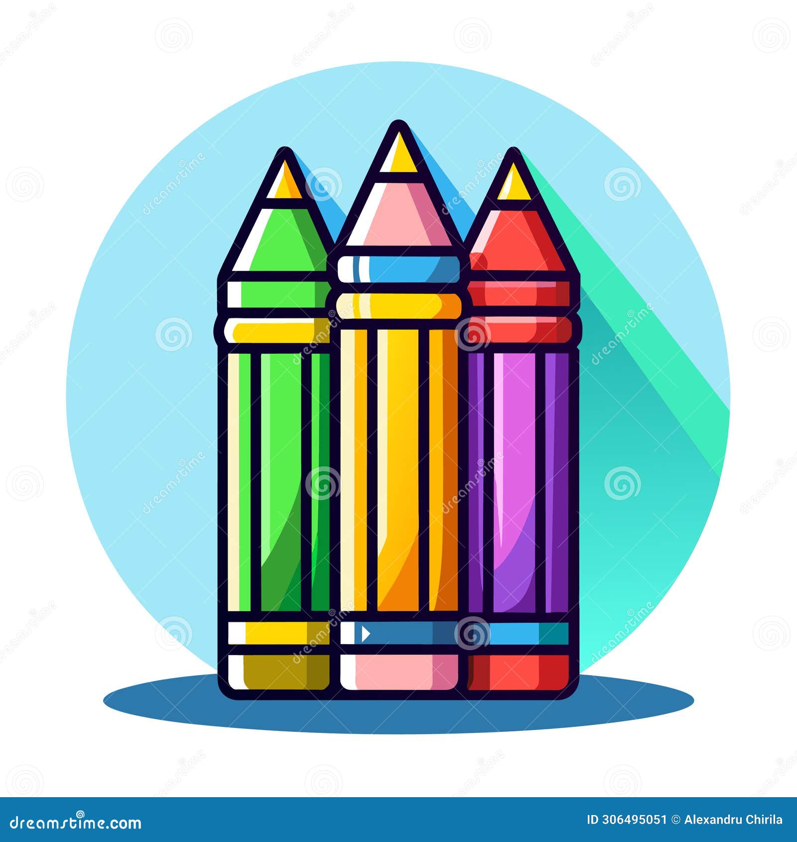 Crayons Cute School Vector EPS Stock Vector - Illustration of poster ...