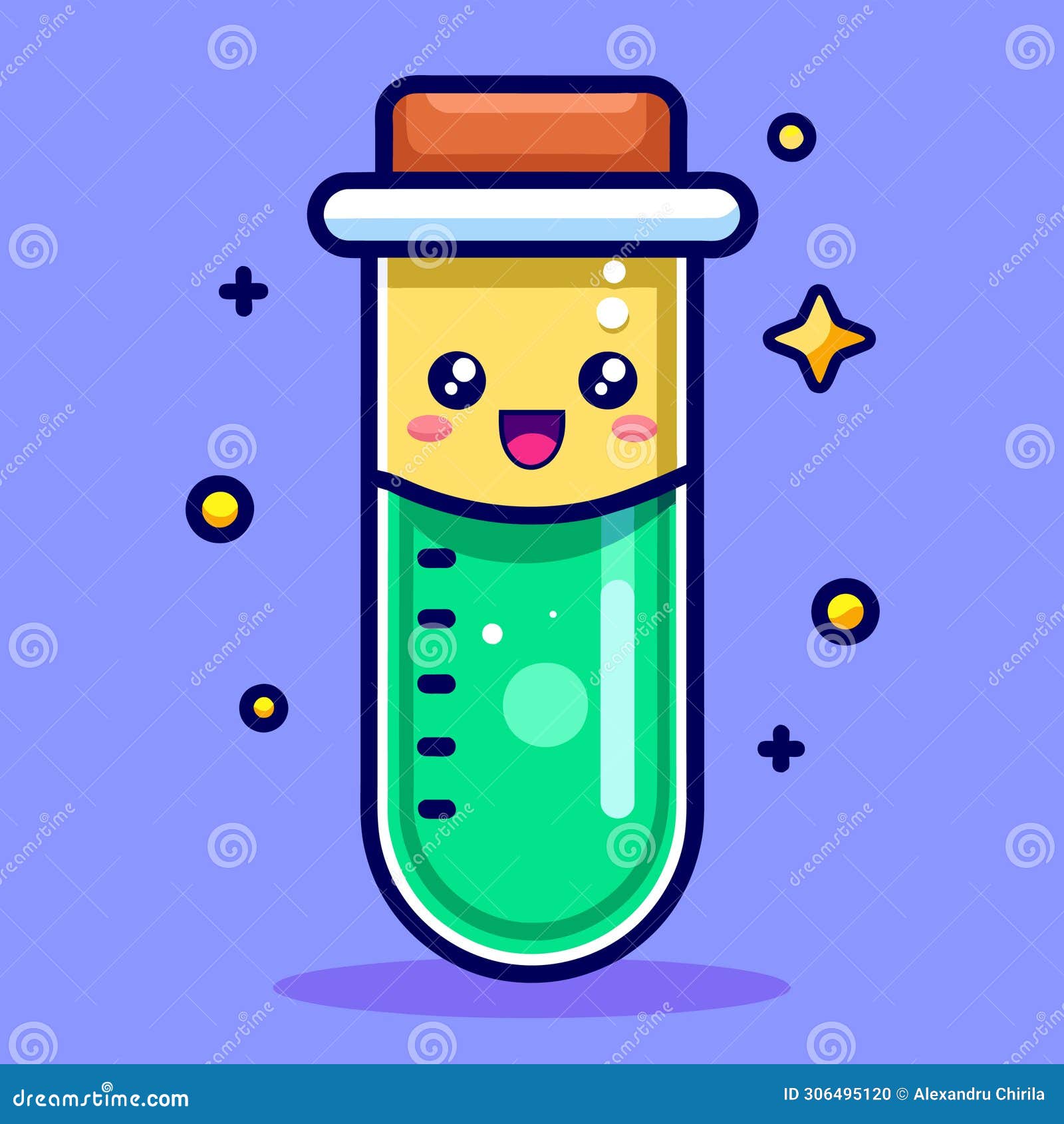 Test Tube cute school EPS stock illustration. Illustration of home ...