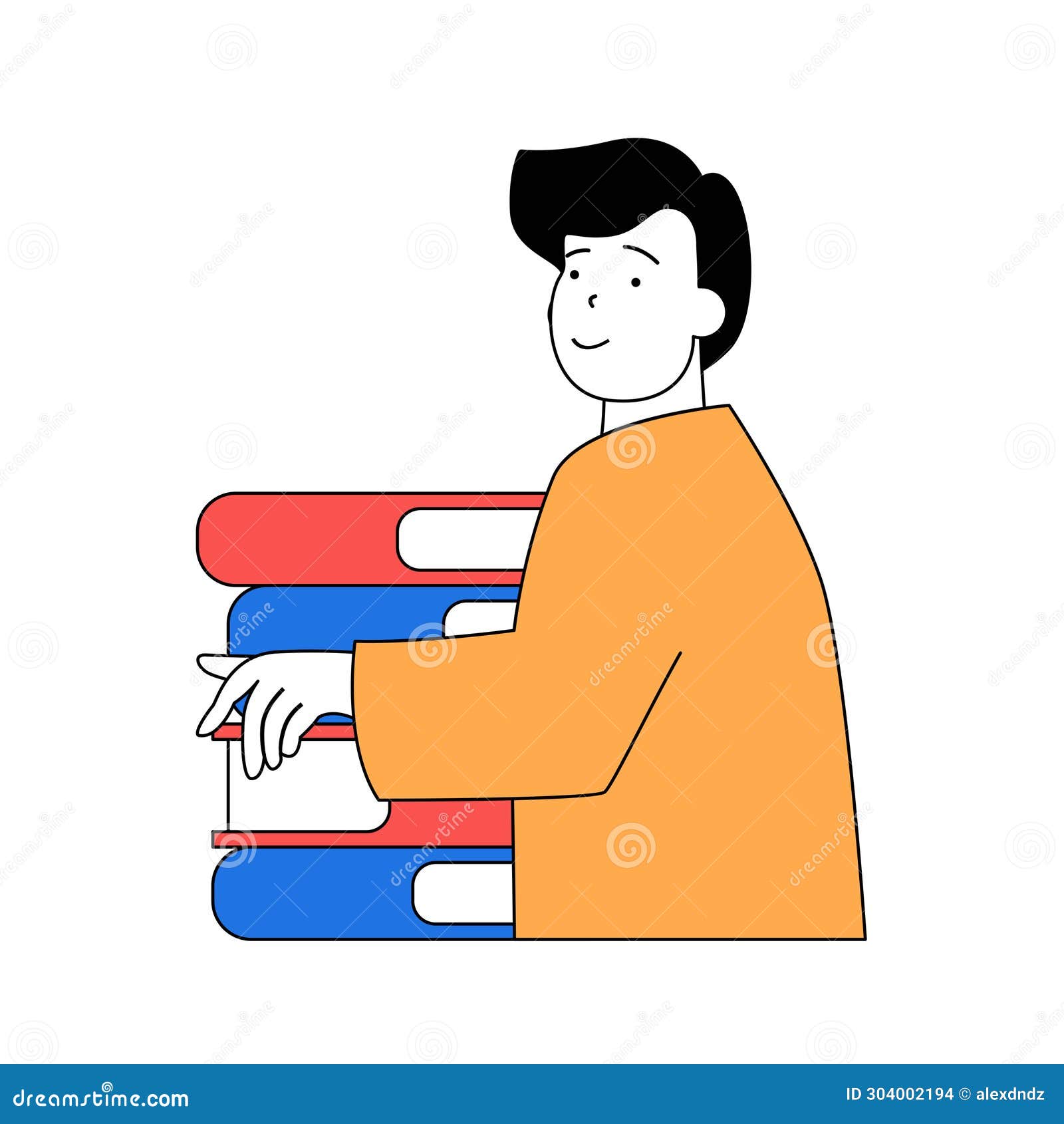 School Learning Concept with Cartoon People in Flat Design for Web ...