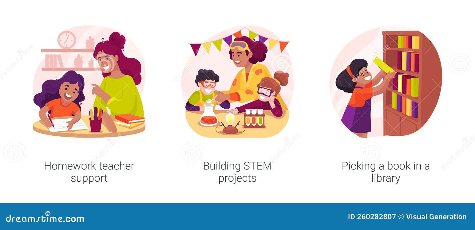 After School Learning and Enrichment Activity Isolated Cartoon Vector ...