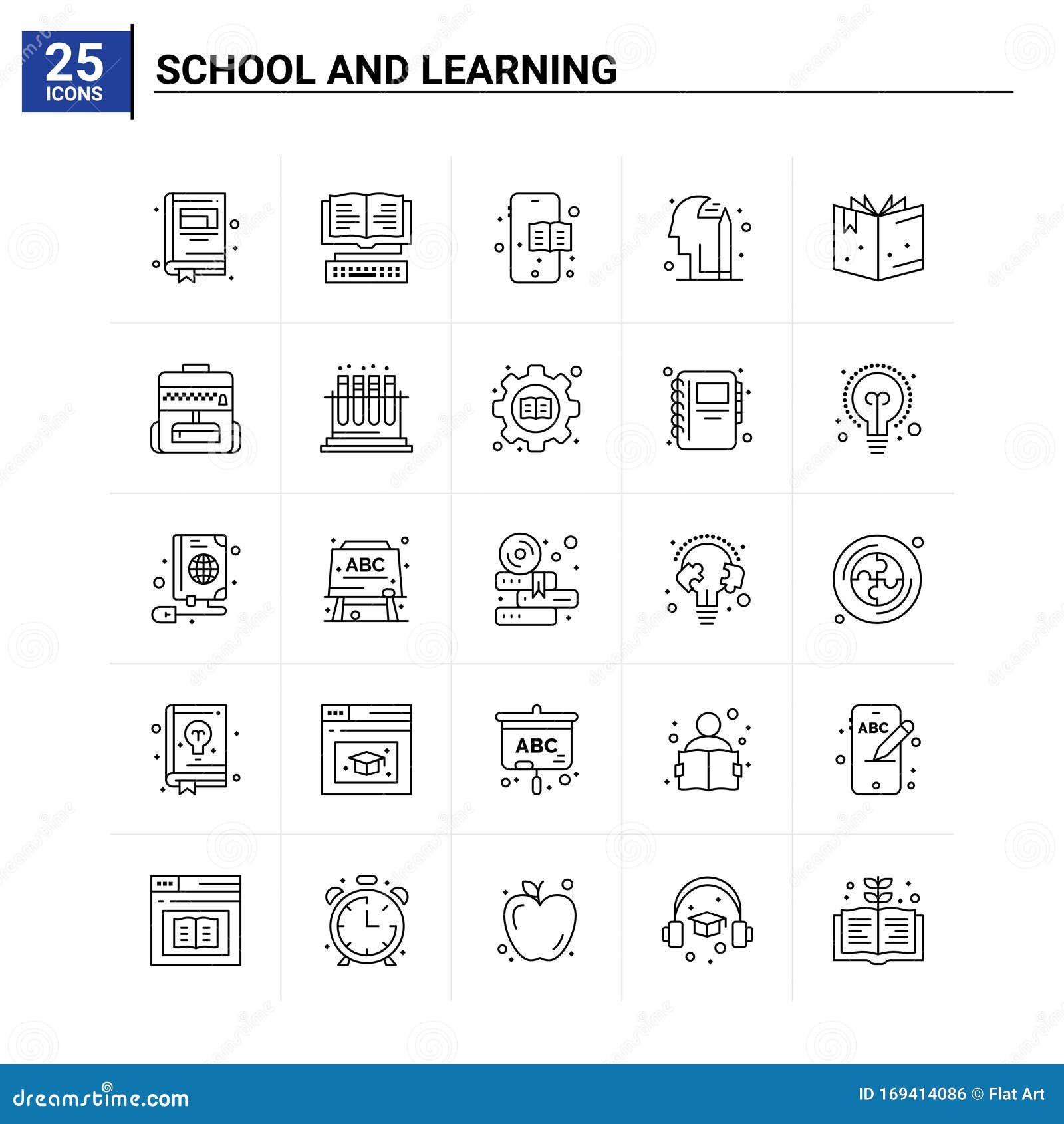 25 School and Learning Icon Set. Vector Background Stock Vector ...