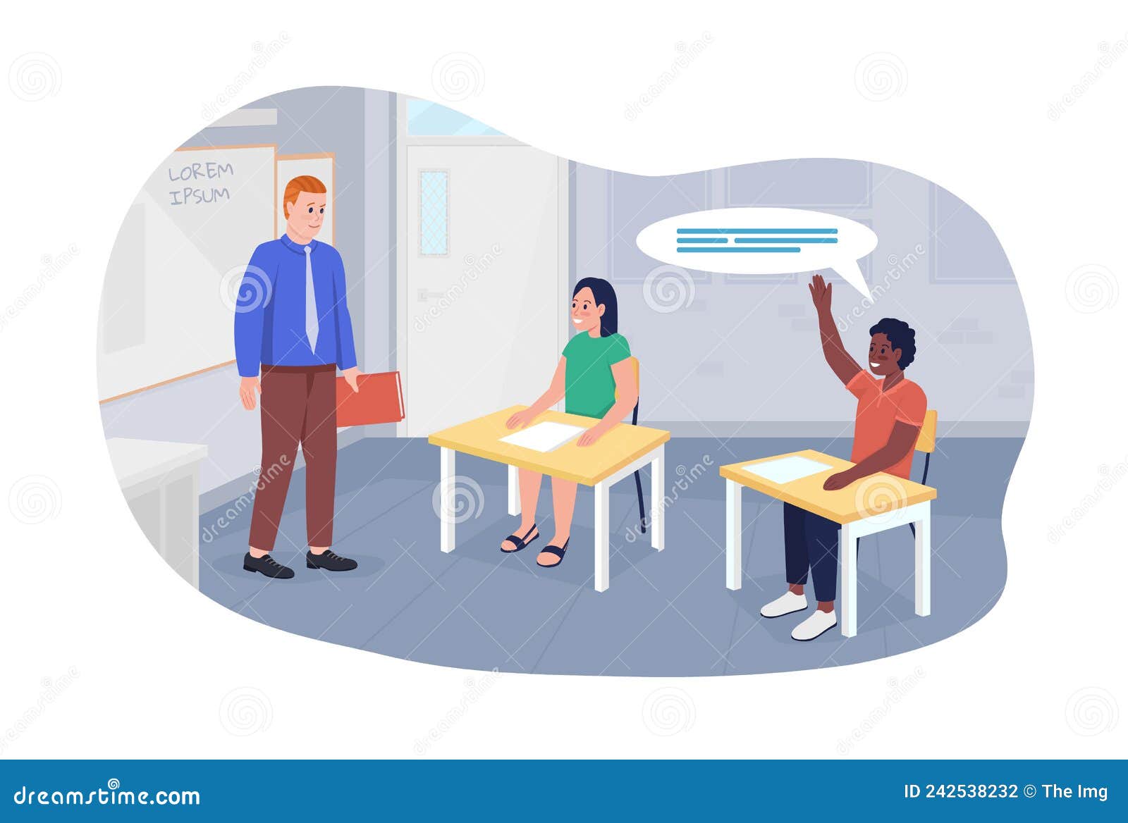 School Lesson 2D Vector Isolated Illustration Stock Vector ...