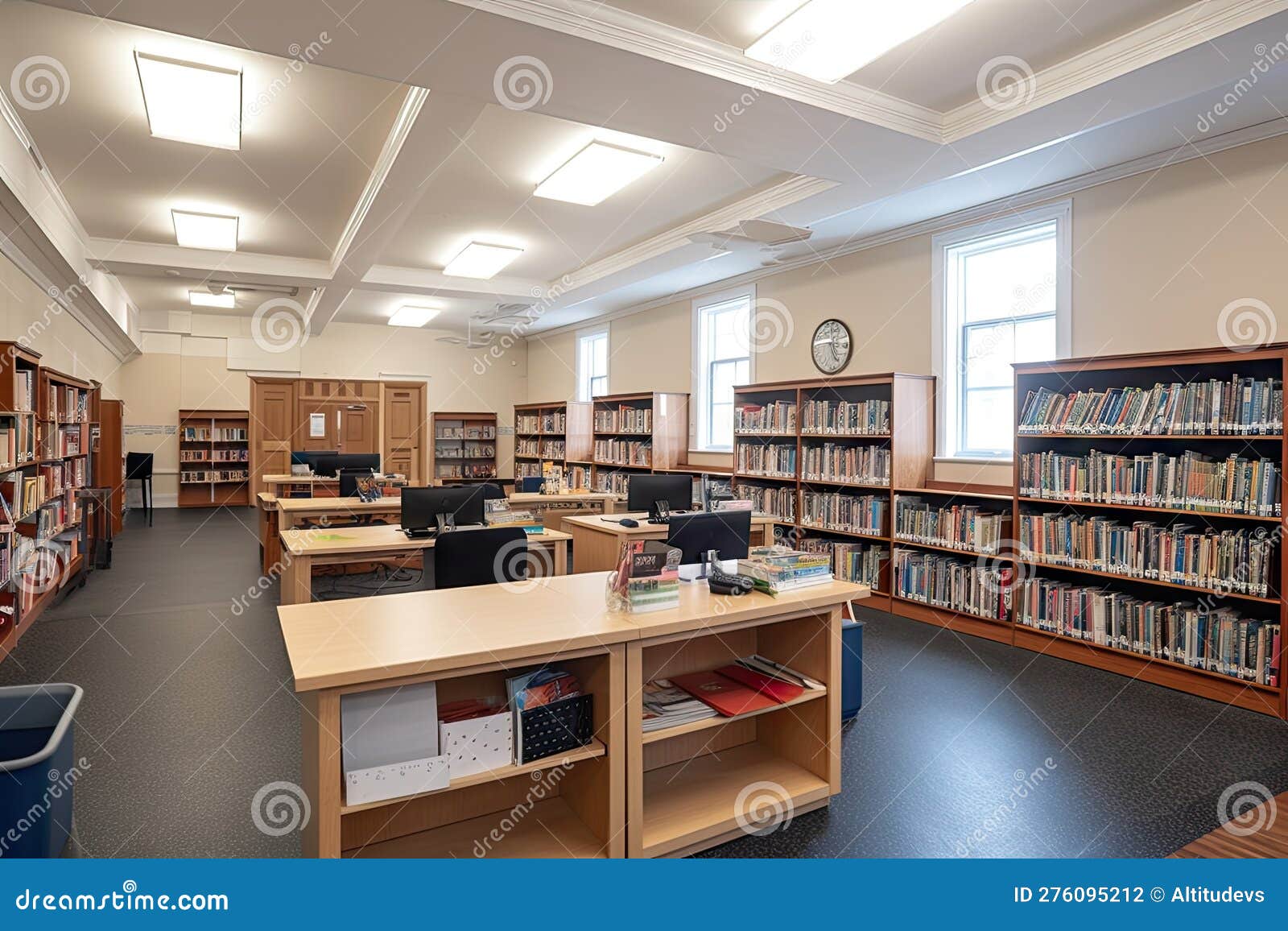 School Library, with Books and Learning Tools for Students To Explore ...