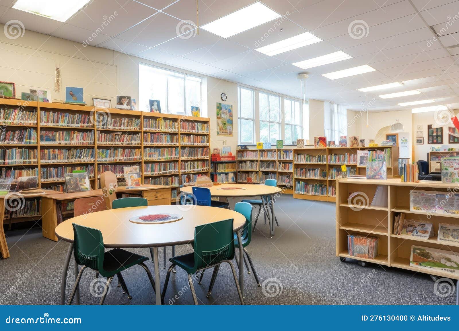 School Library, with Books and Learning Tools for Students To Explore ...