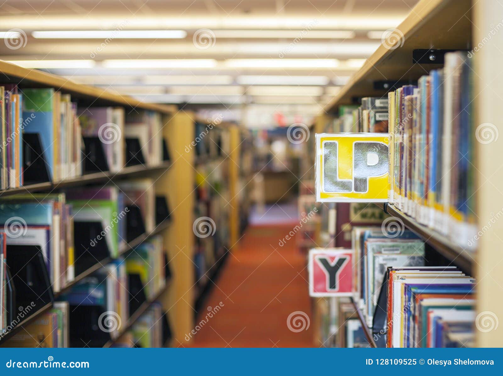 School library interior stock image. Image of line, bookstore - 128109525