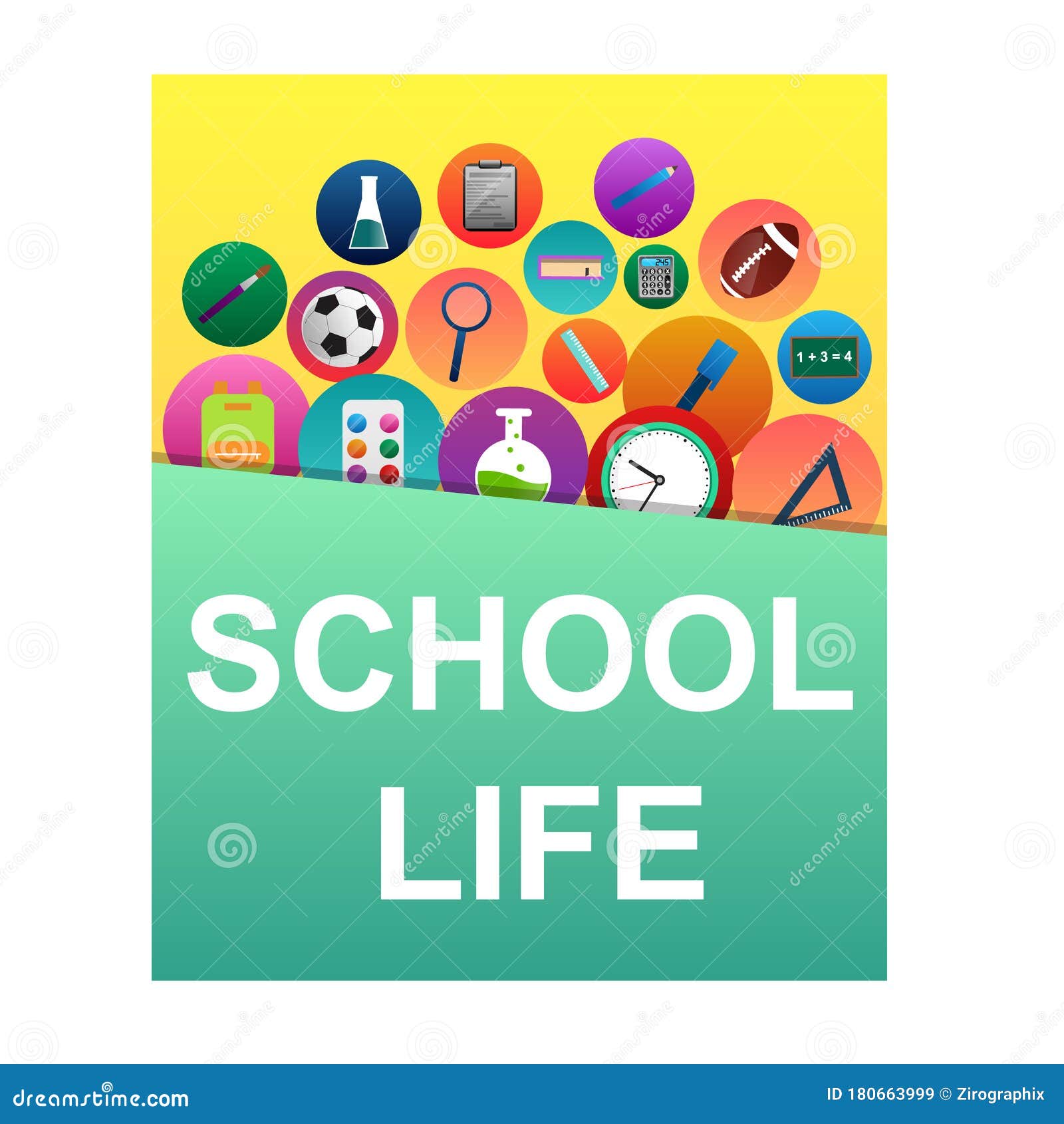 School Life Vector Illustration Design Stock Illustration ...