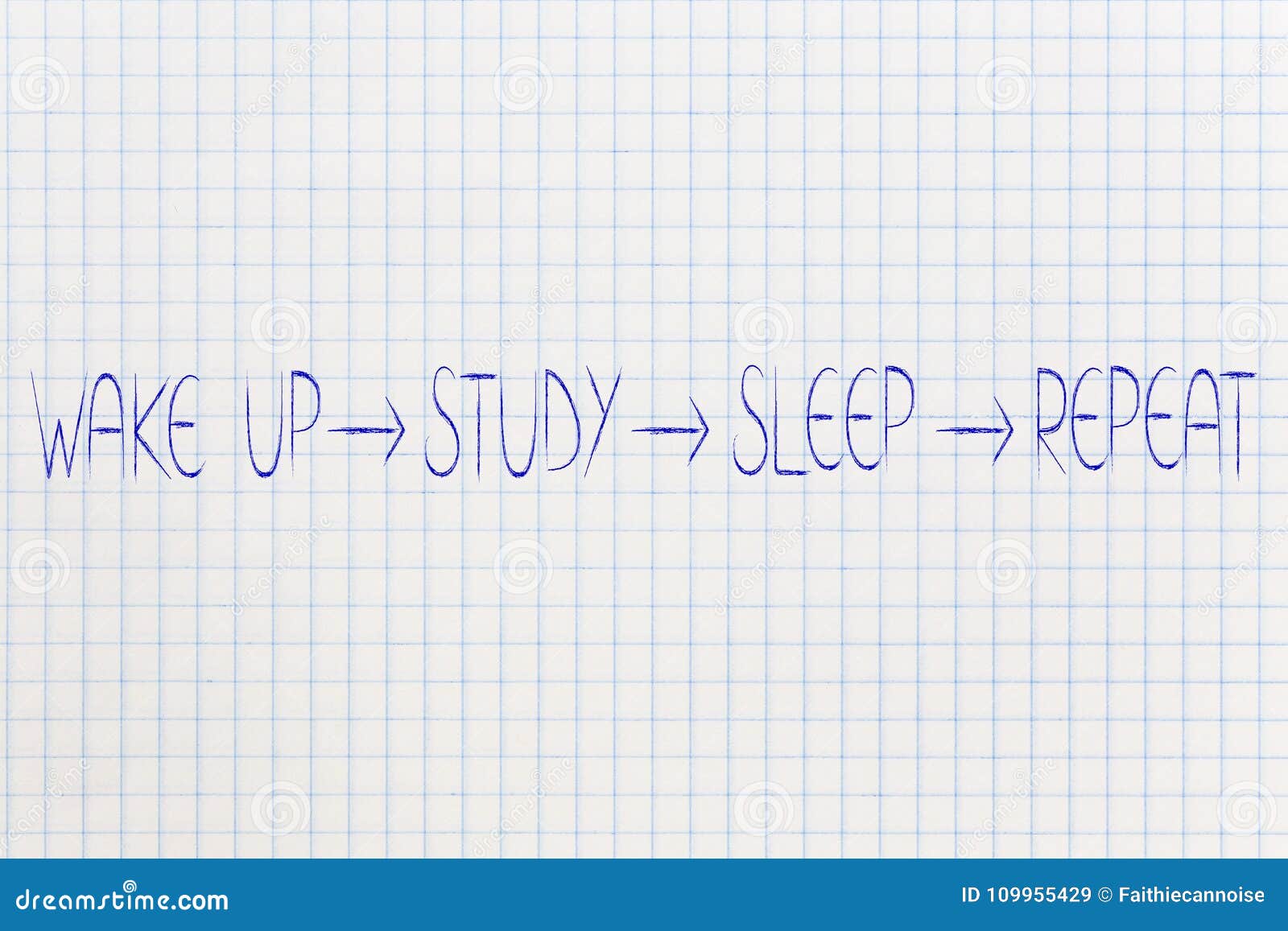 Sequence from Wake Up To Study and from Sleep To Repeat Stock Image ...