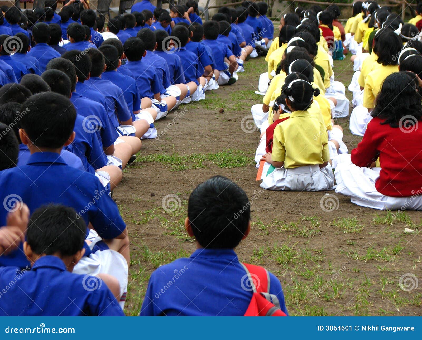School Line stock image. Image of heads, assembled, sitting - 3064601