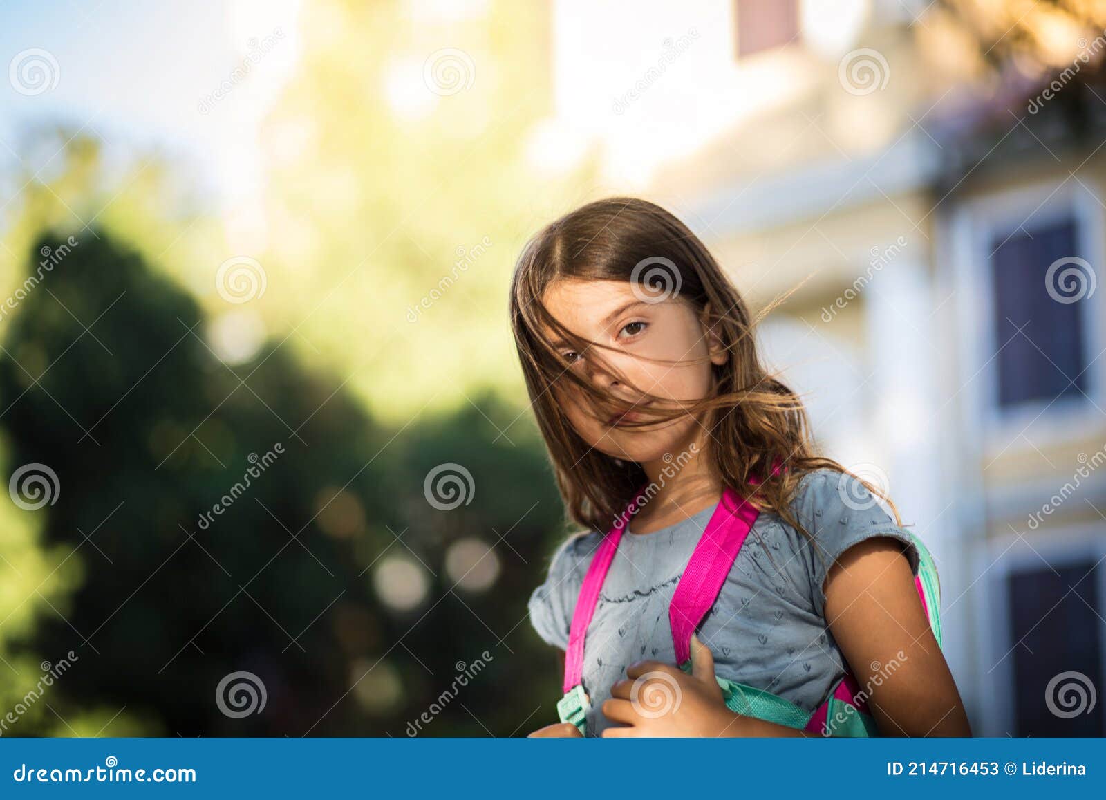School Little Kid Leaving School. Stock Image - Image of elementary ...