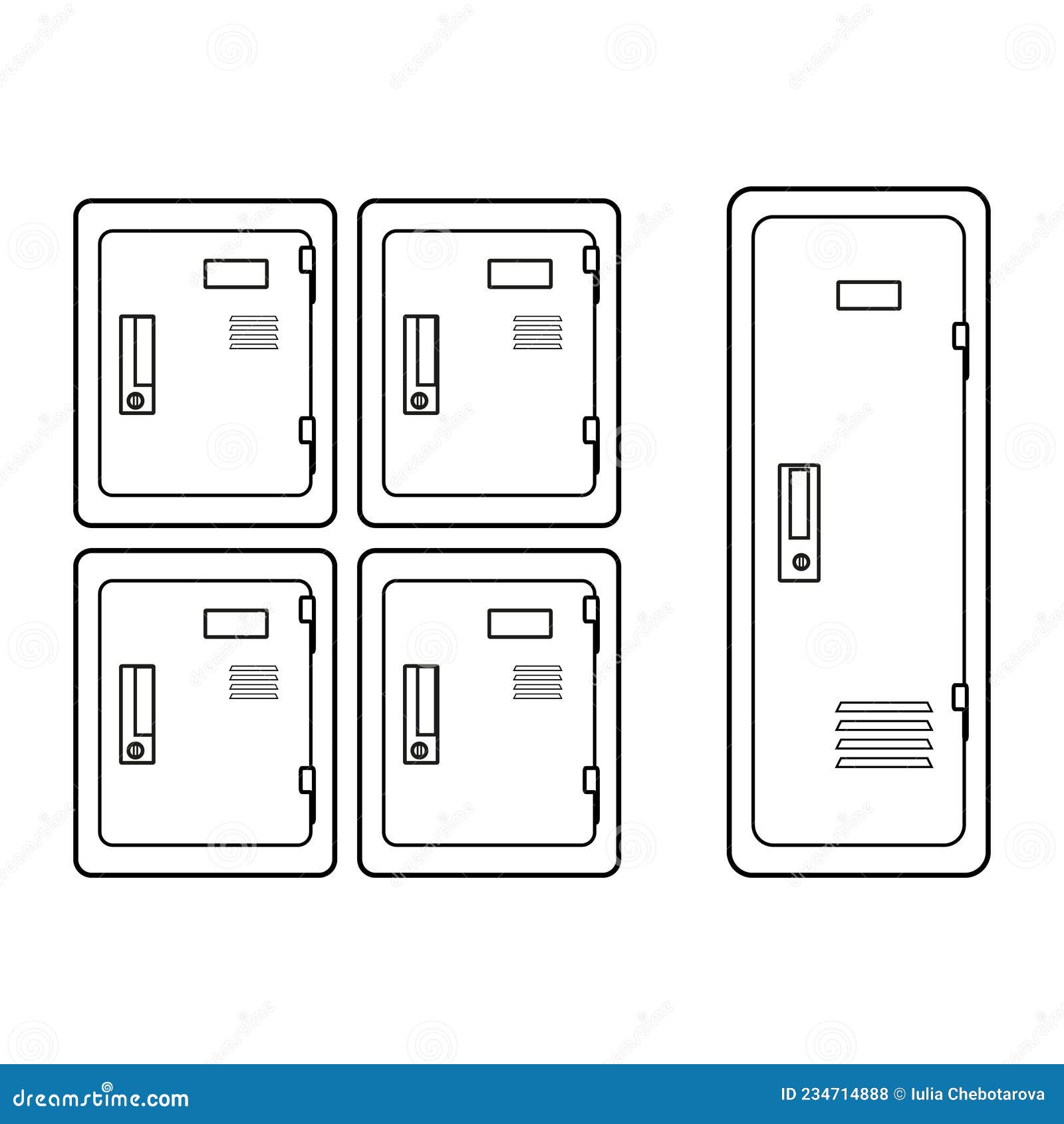Locker Line Icons, Signs, Vector Set, Linear Concept, Outline ...